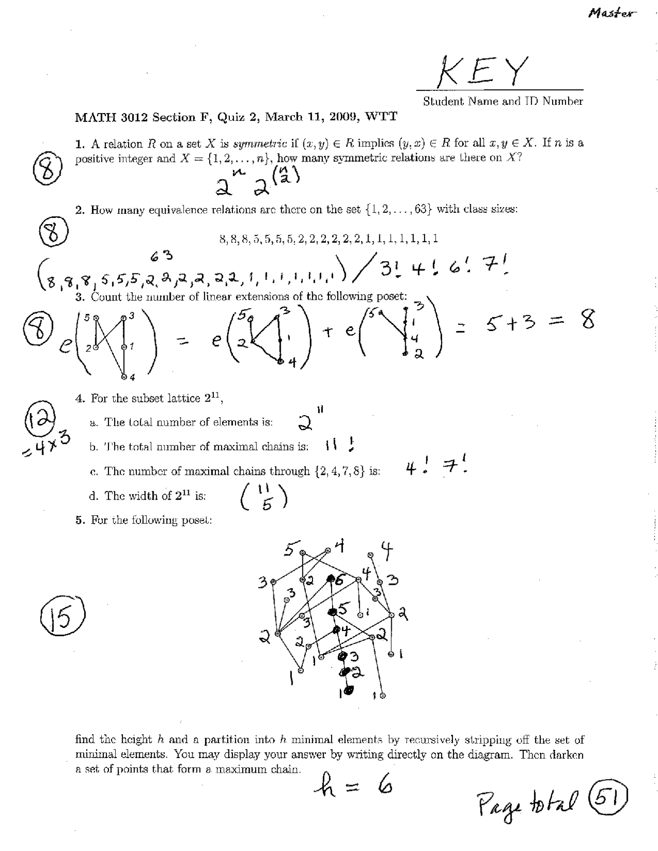 Quiz 2 Questions With Resolution Applied Combinatorics Math 3012