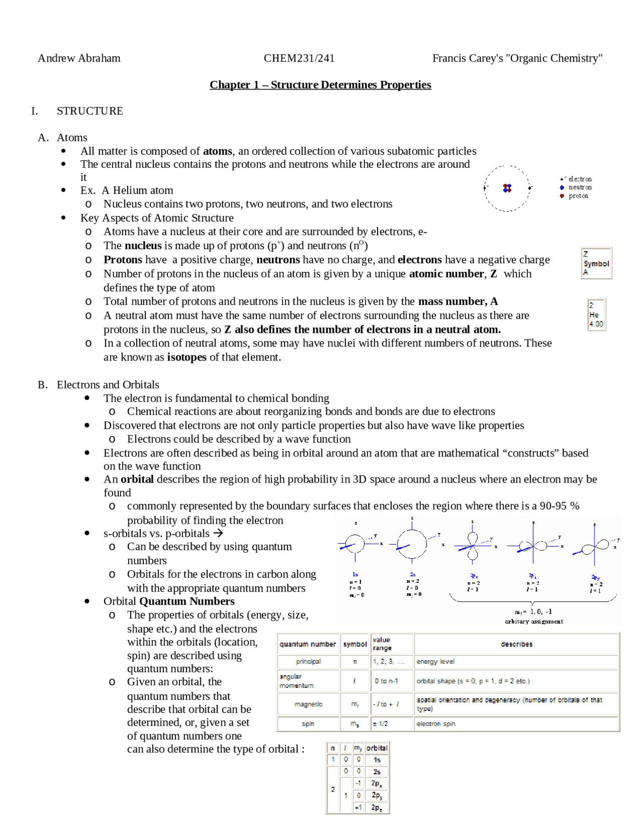 Lecture Notes on Structure Determines Properties | CHEM 231 - Docsity