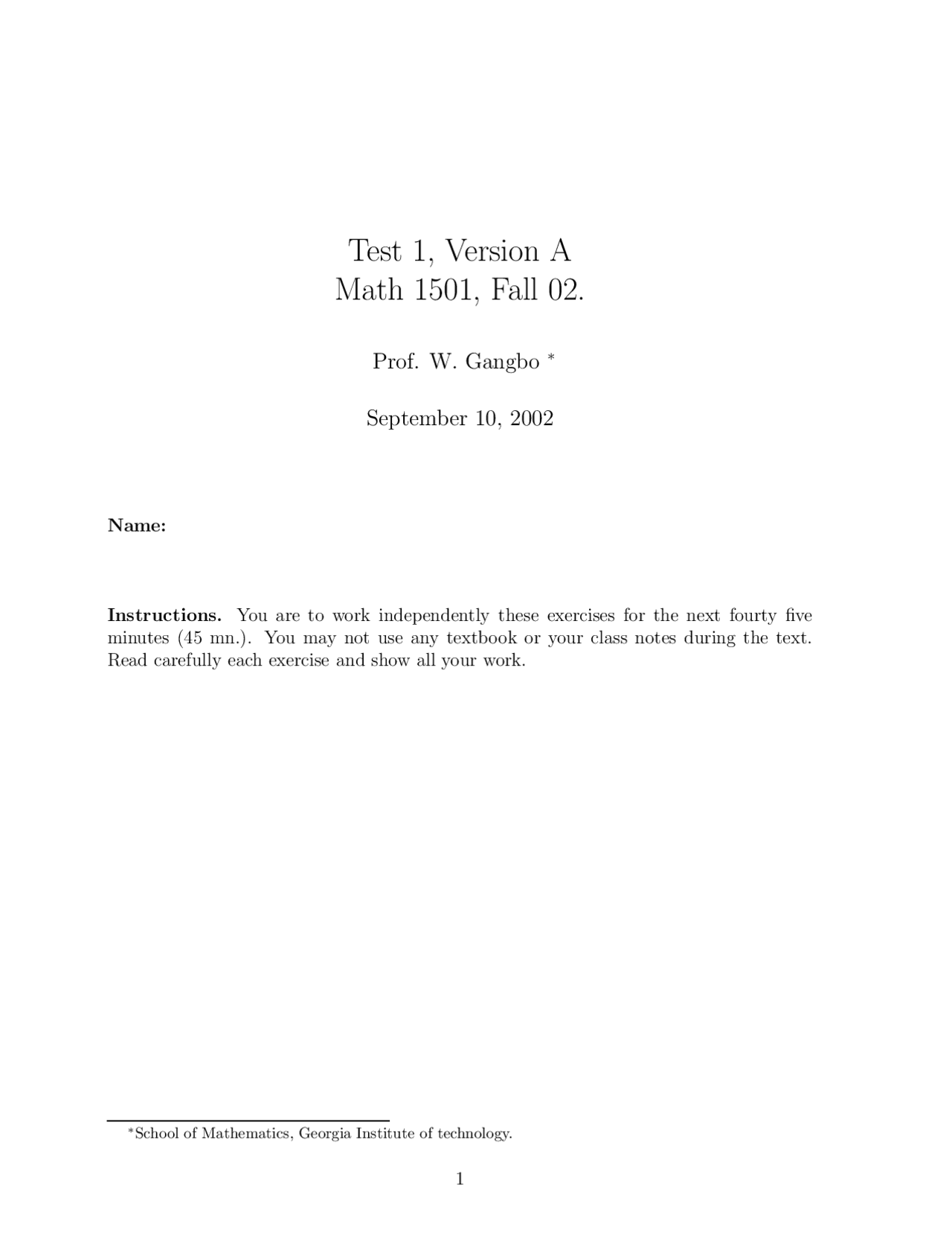 5 Exercises To Find The Continuous Functions Exam 1 Math 1501 Docsity