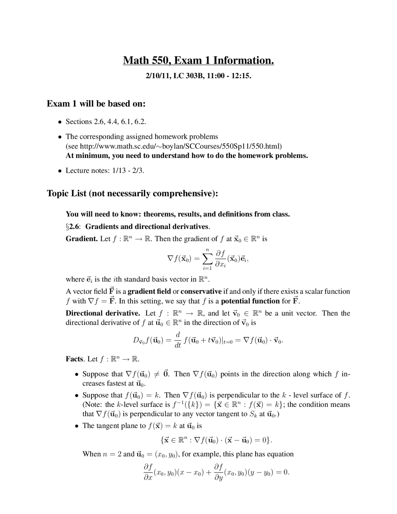 Exam 1 Information Vector Analysis Math 550 Docsity