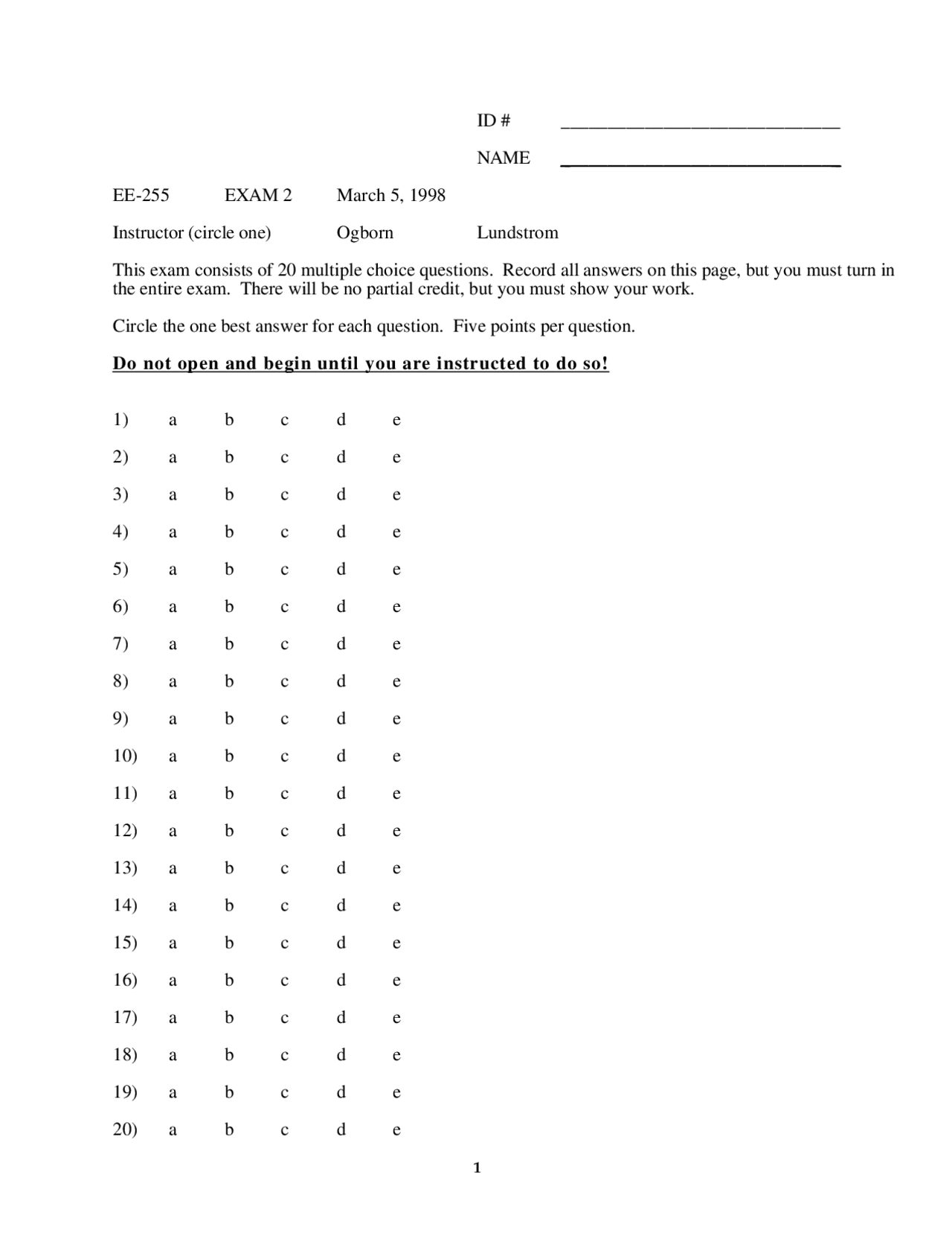 2p Multiple Choice Questions Of Electronic Analysis And Design Ece