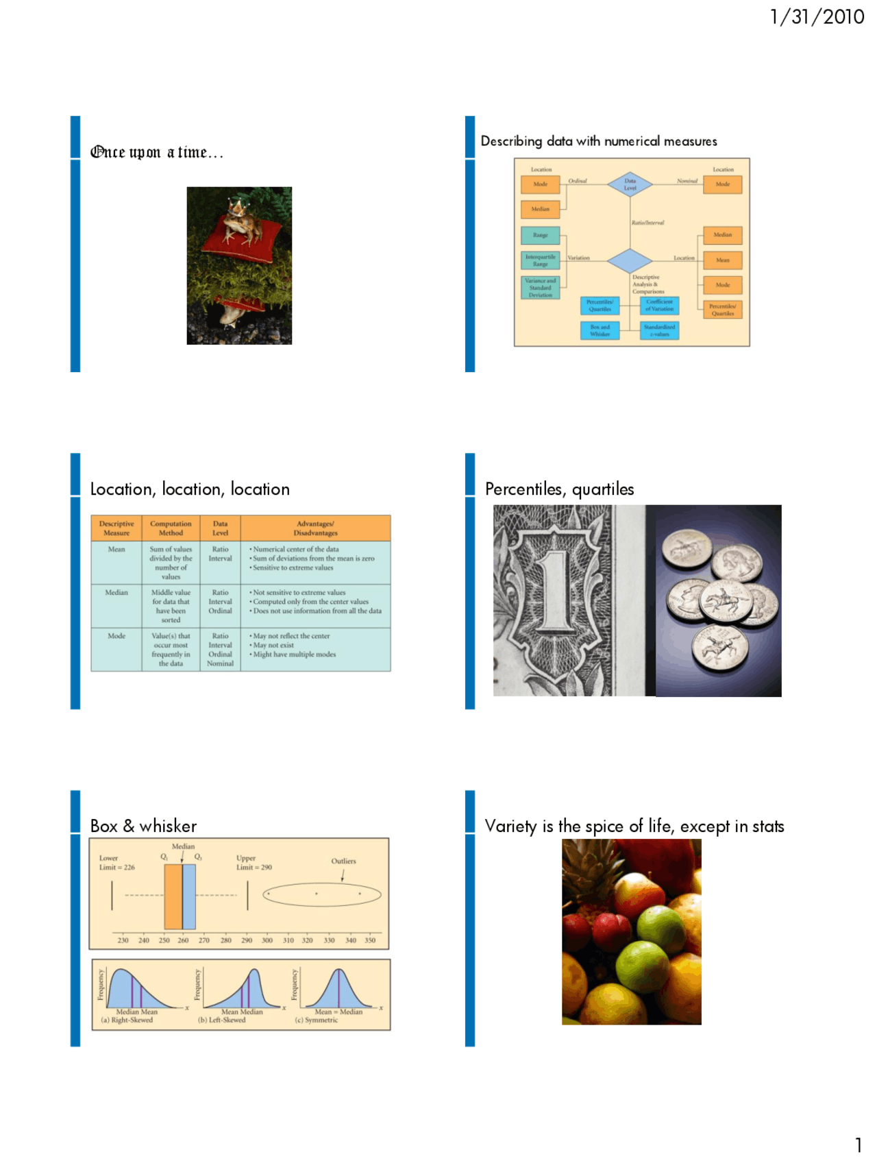 Describing Data With Numerical Measures Slides Busstat 207 Docsity