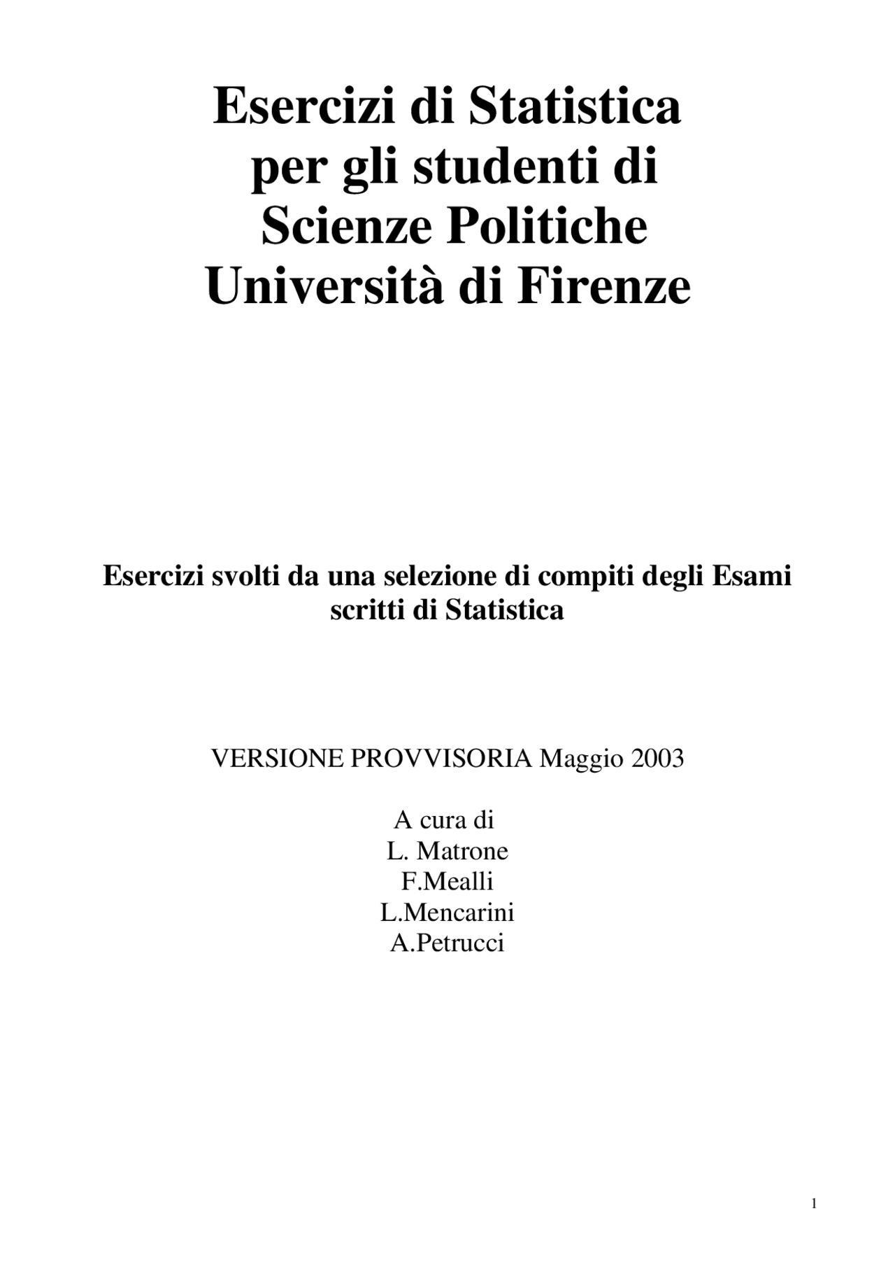 Eserciziario statistica - Docsity