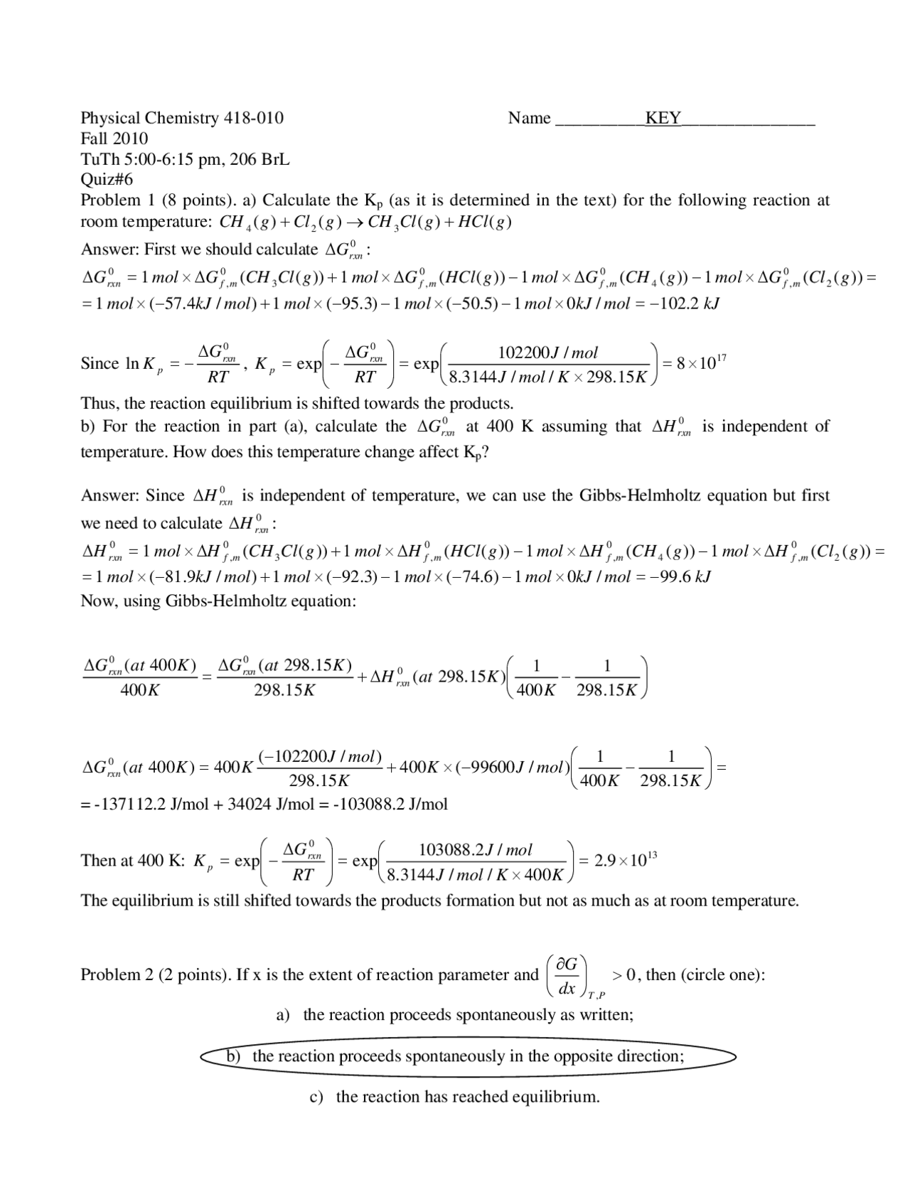 Solved Problems of Rate of Reaction and Extent of Reaction - Quiz ...