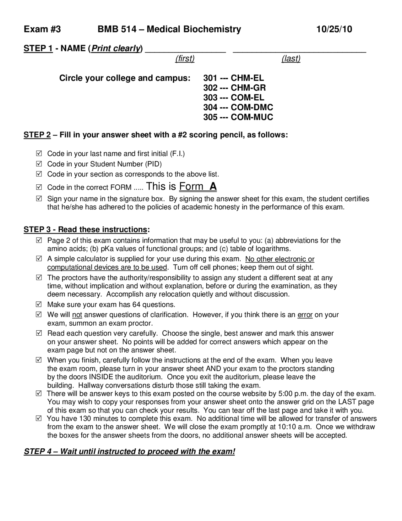 Exam 3 Review Sheet for Medical Biochemistry | BMB 514 - Docsity