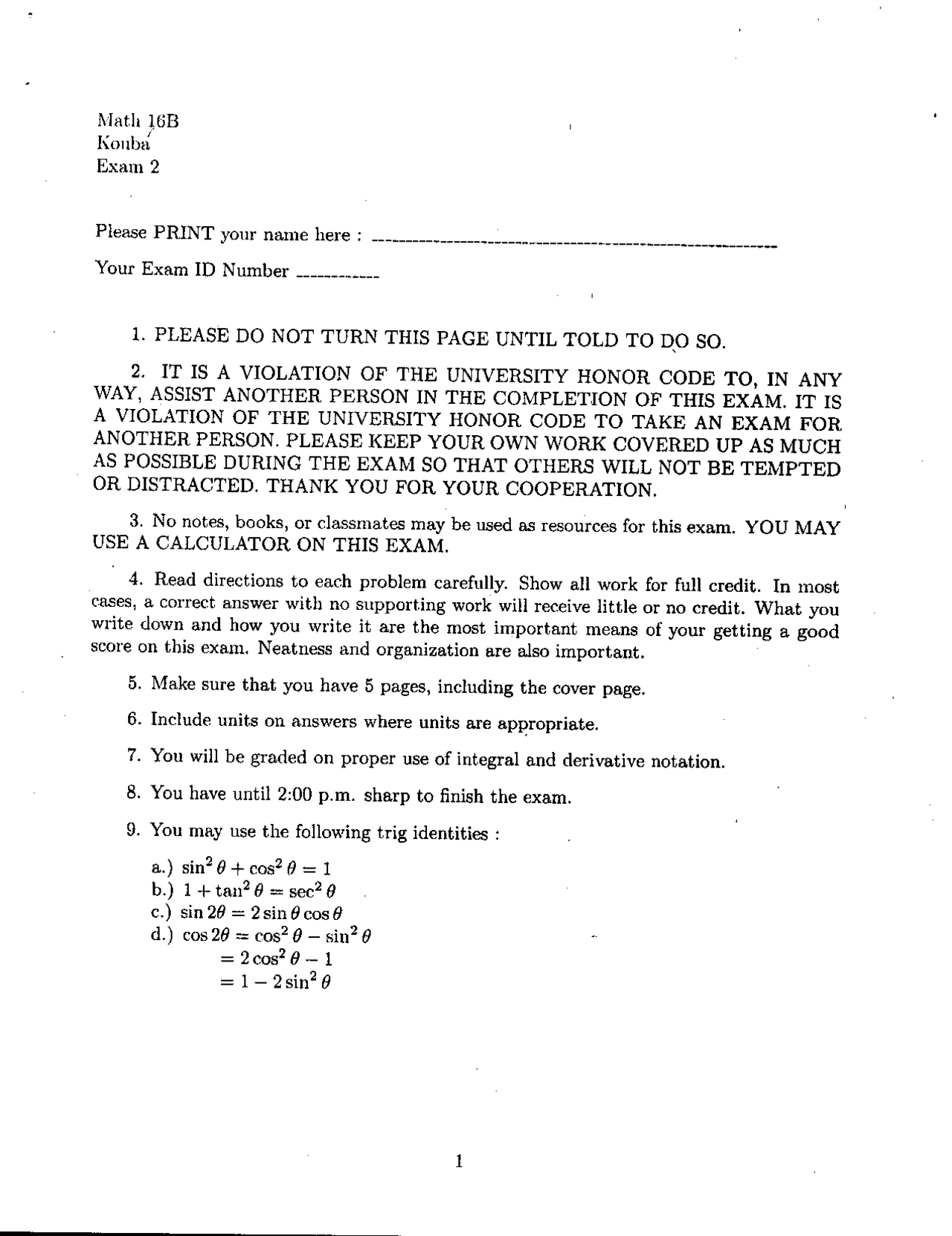 9 Solved Problems to Compute the area of Graph - Examination 2 | MAT 016B - Docsity