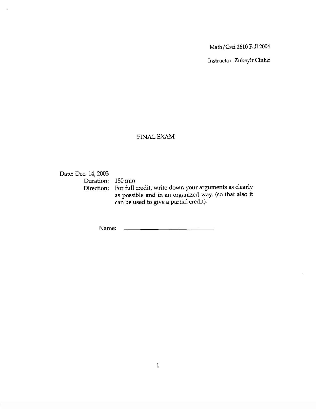 Final Exam With Solutions Discrete Mathematics For Computer Science