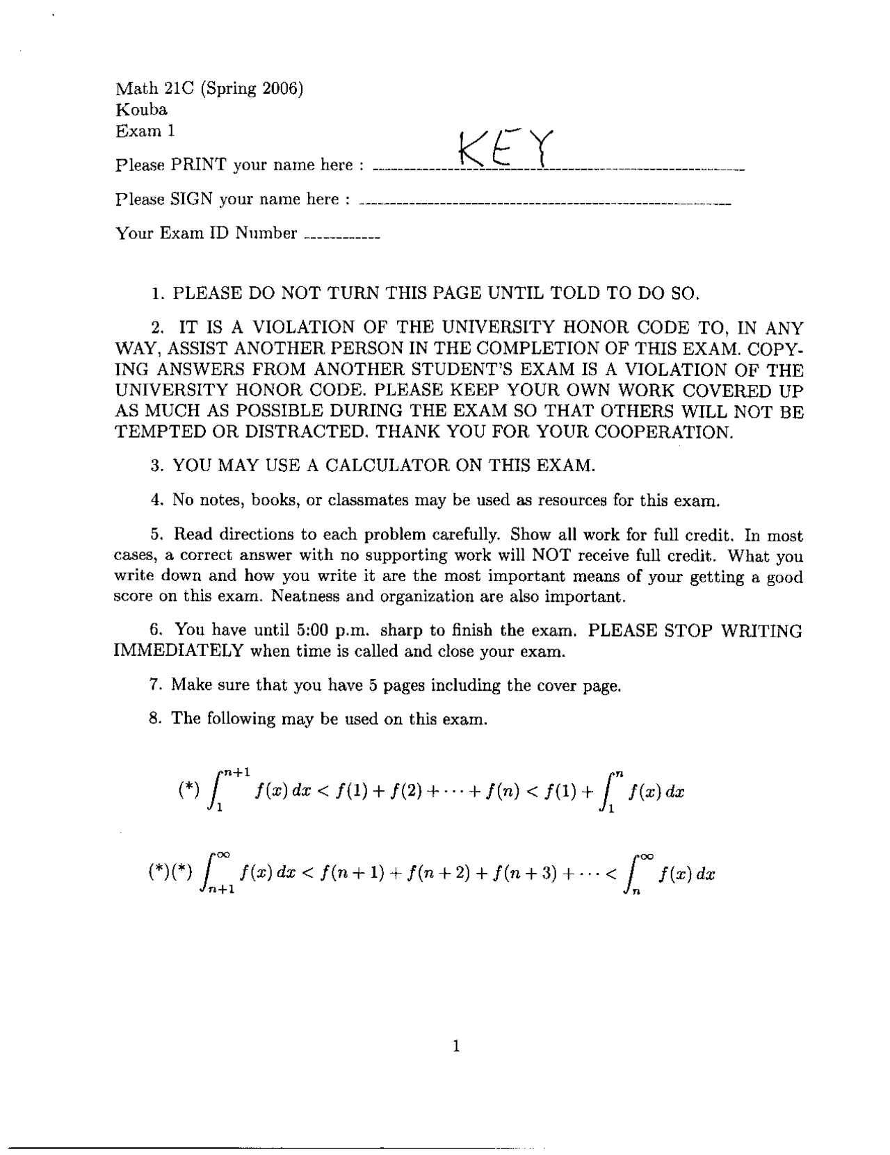 5 Solved Questions On Partial Sequence Exam 1 Mat 021c Docsity