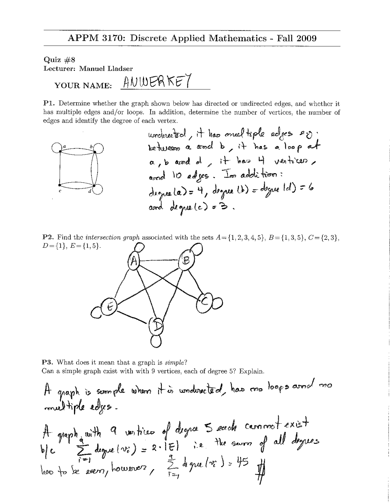 Discrete Applied Mathematics Solved Quiz 8 Fall 2009 APPM 3170 discrete-applied-mathematics-solved-quiz-8-fall-2009-appm-3170
