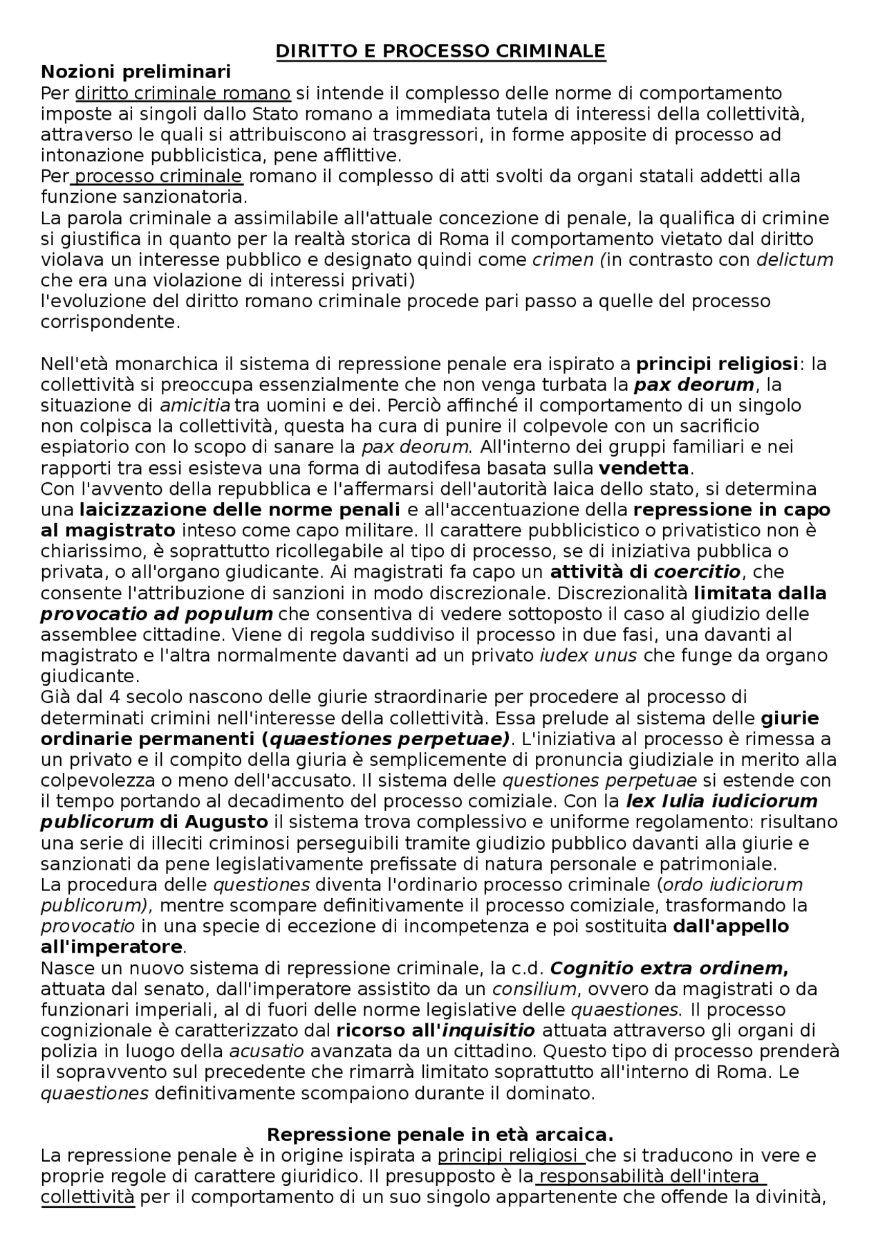 Diritto Pubblico Romano Burdese Diritto E Processo Criminale Docsity