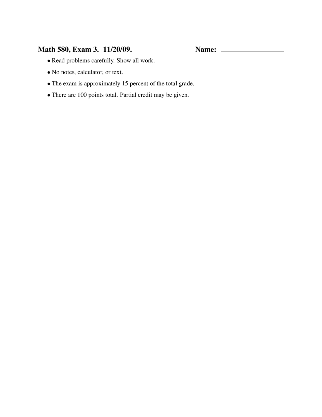Solutions To Exam 3 Elementary Number Theory Math 580 Docsity