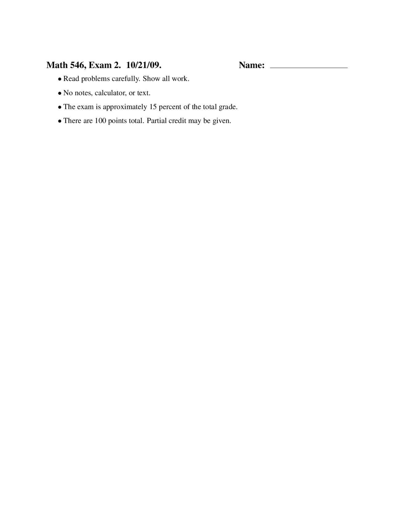 6 Questions With Solution Of Algebra Structures I Exam 2 Math 546