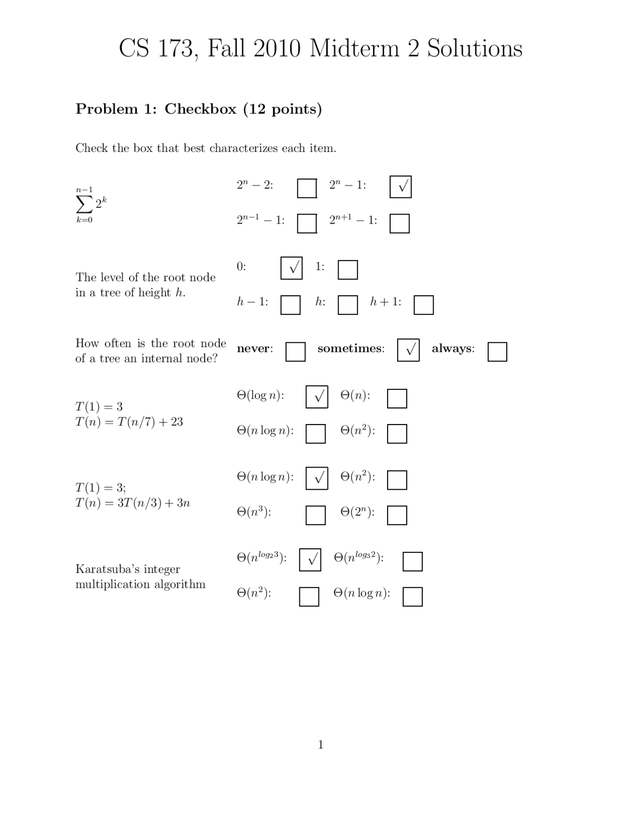 5 Solved Problems In Discrete Structures Midterm Exam 2 Cs 173