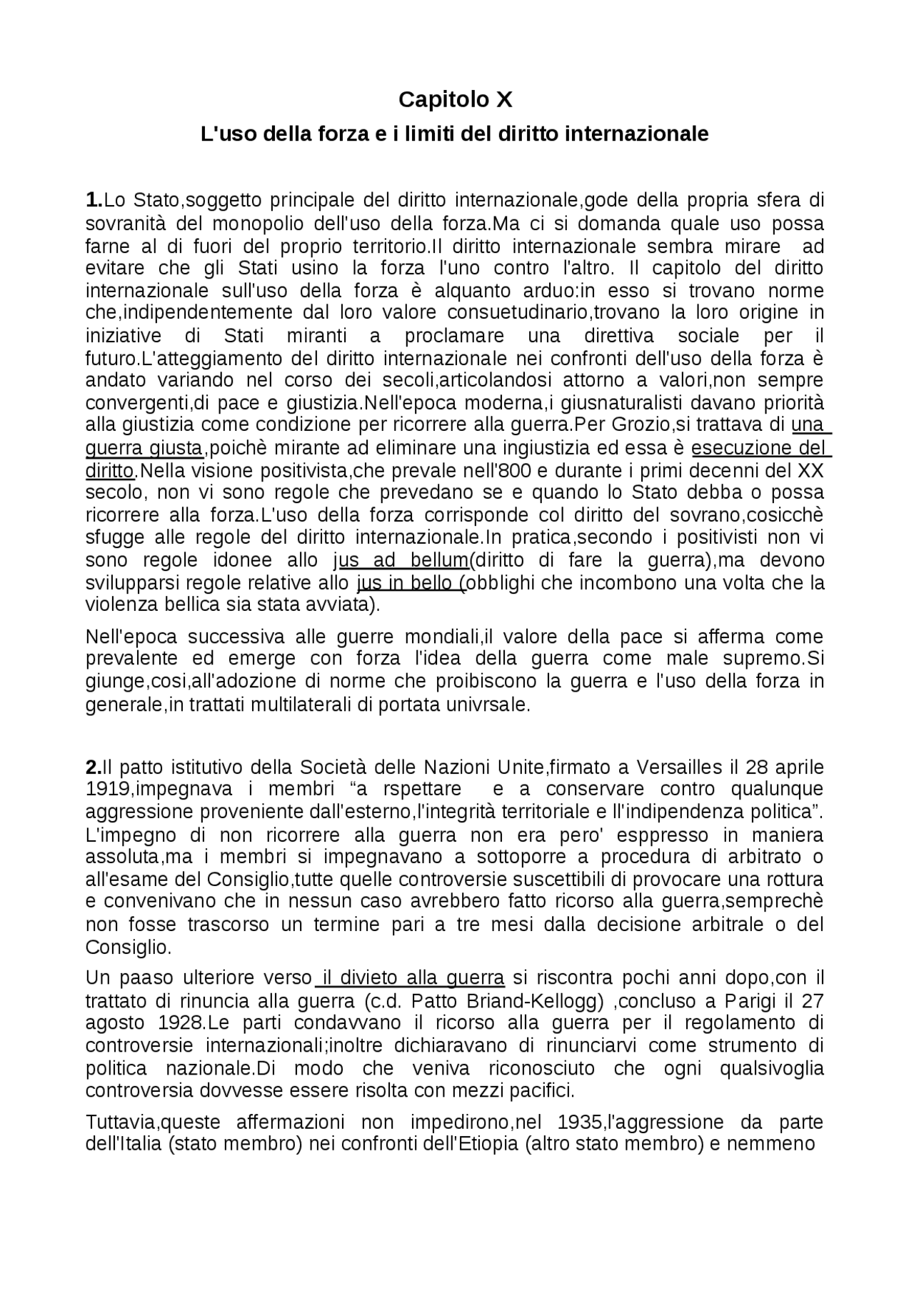 Sintesi Lezione Sul Cap 10 Di Diritto Internazionale Treves Docsity