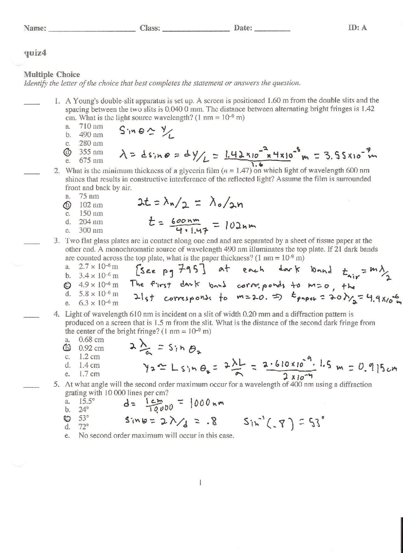 8 Solved Mcqs On Waves Optics And Modern Physics Quiz 4 Phys 1c