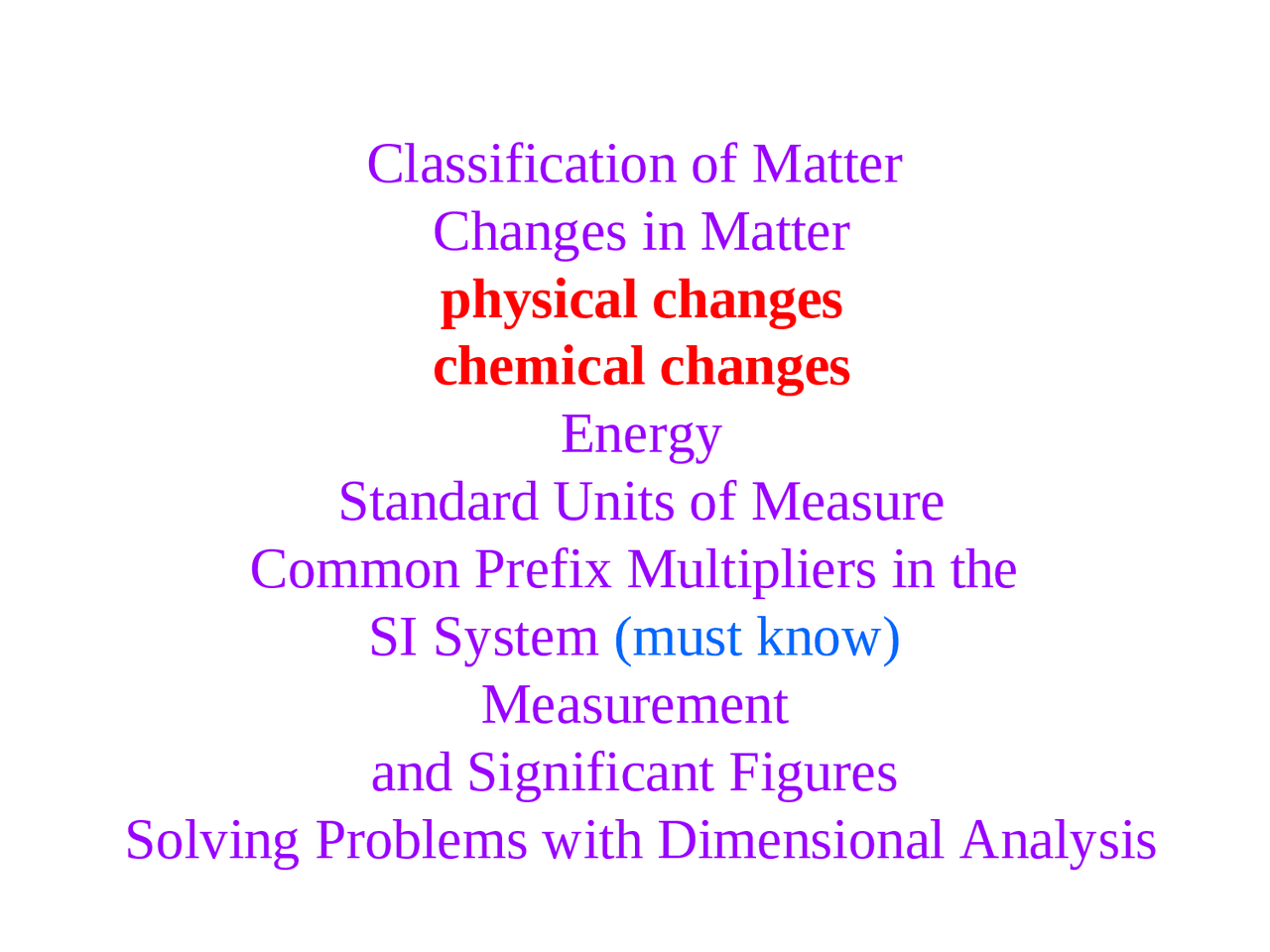 Classification Of Matter Lecture Slides Chm 2045 Docsity