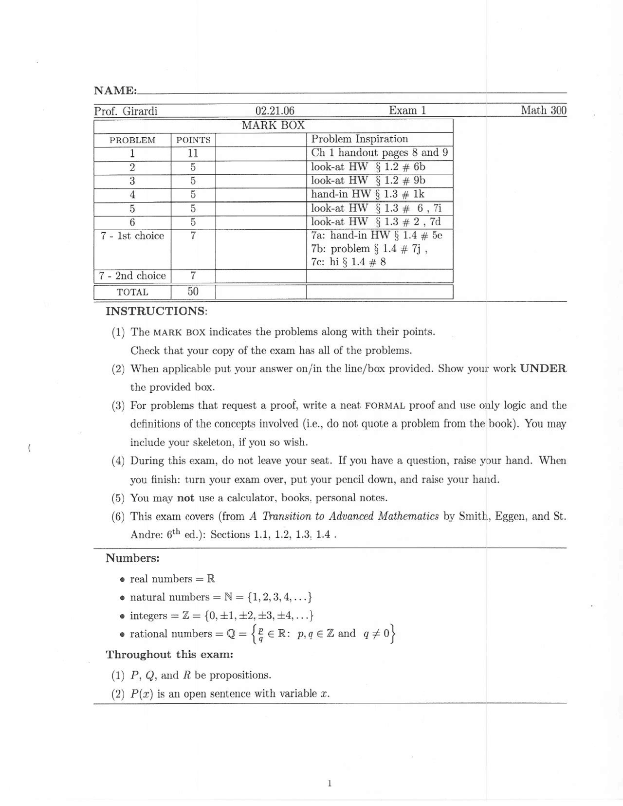 7 Solved Problems On Propositional Form Examination 1 Math 300