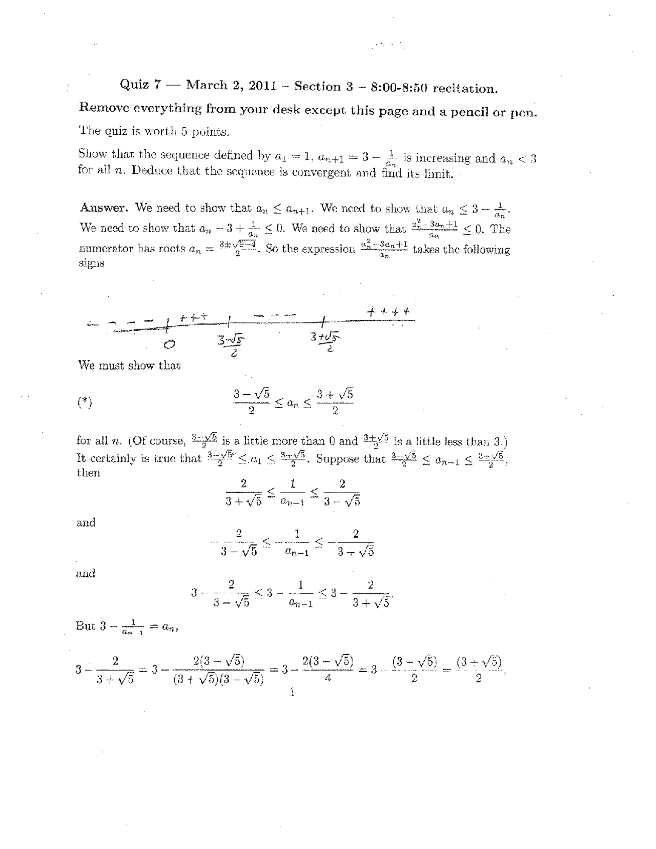 Calculus Ii Quiz 7 With Answers Math 142 Quizzes Mathematics Docsity