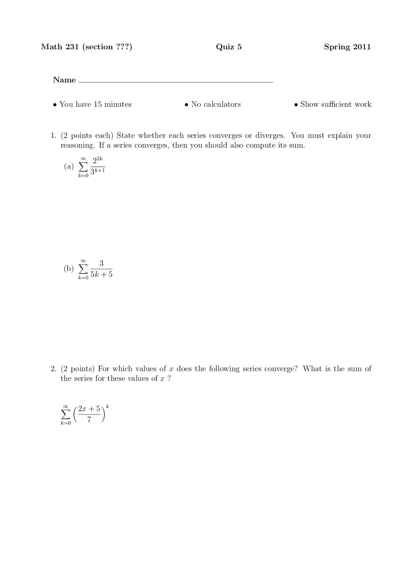 4 Questions on Calculus II in Quiz 5 | MATH 231 | Quizzes Calculus ...