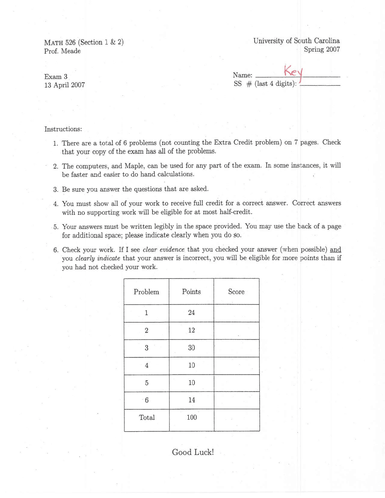 6 Solved Problems On Set Of Vectors And Matrices Exam 3 Math 526