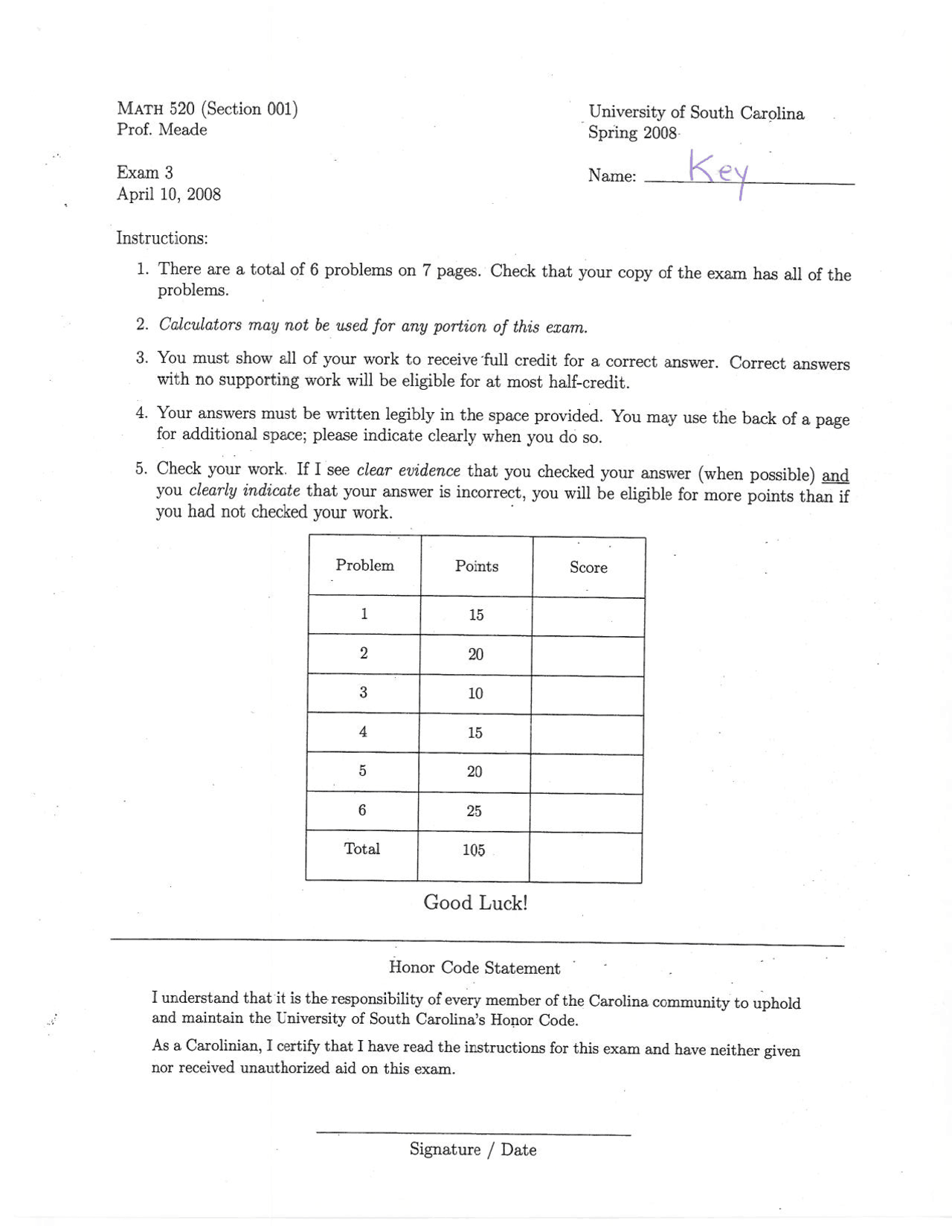 Exam 3 With Answers Ordinary Differential Equation Math 520 Docsity