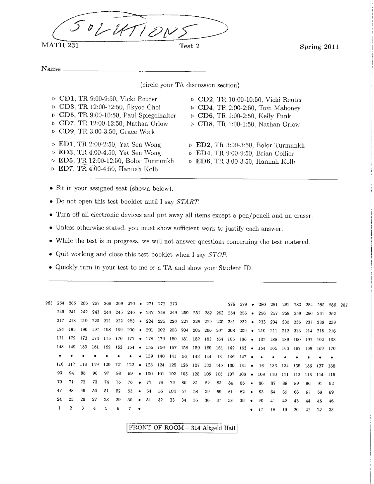 Solution Key For Exam 2 Calculus Ii Math 231 Docsity