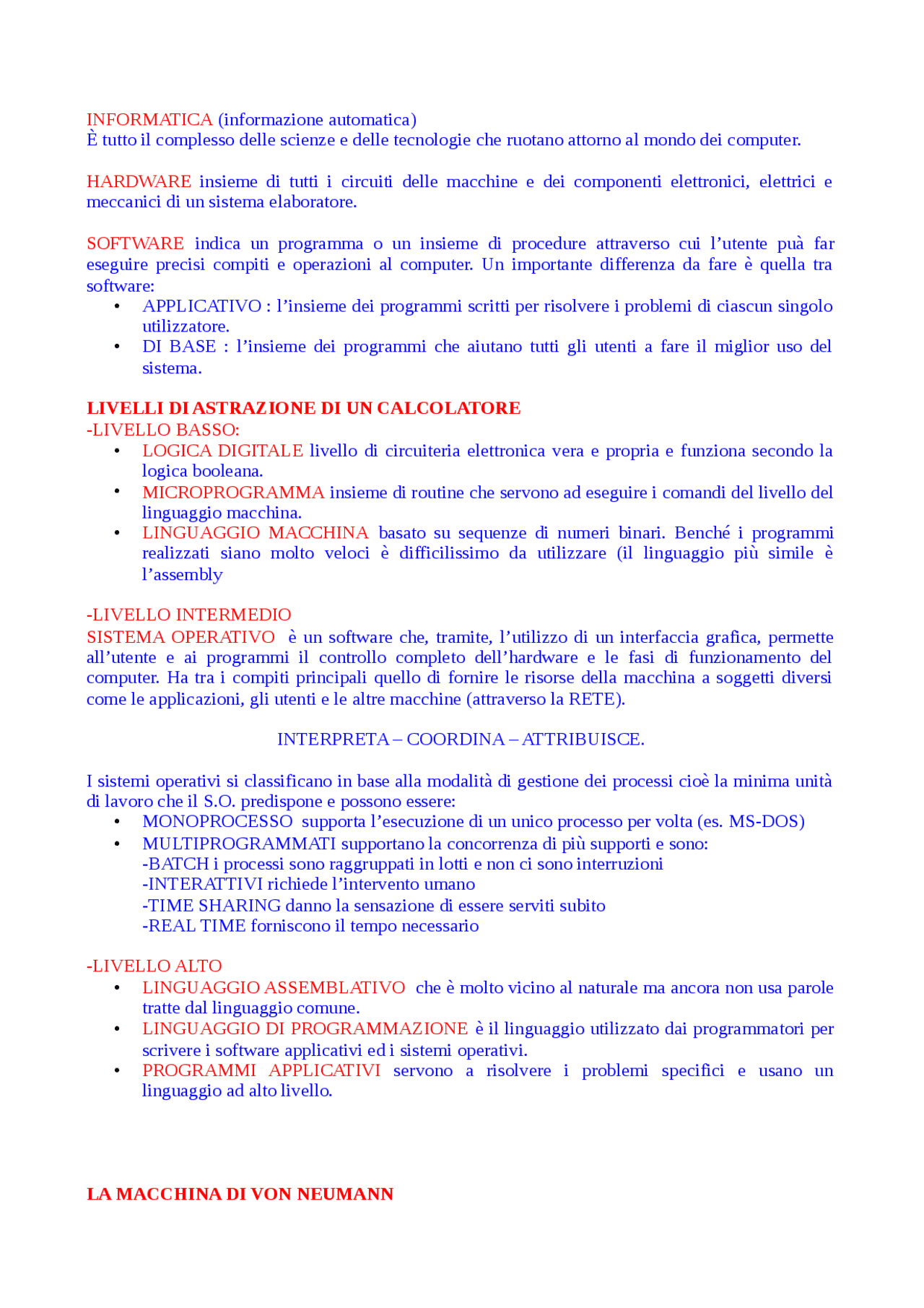 Elementi Di Informatica Definizioni Docsity
