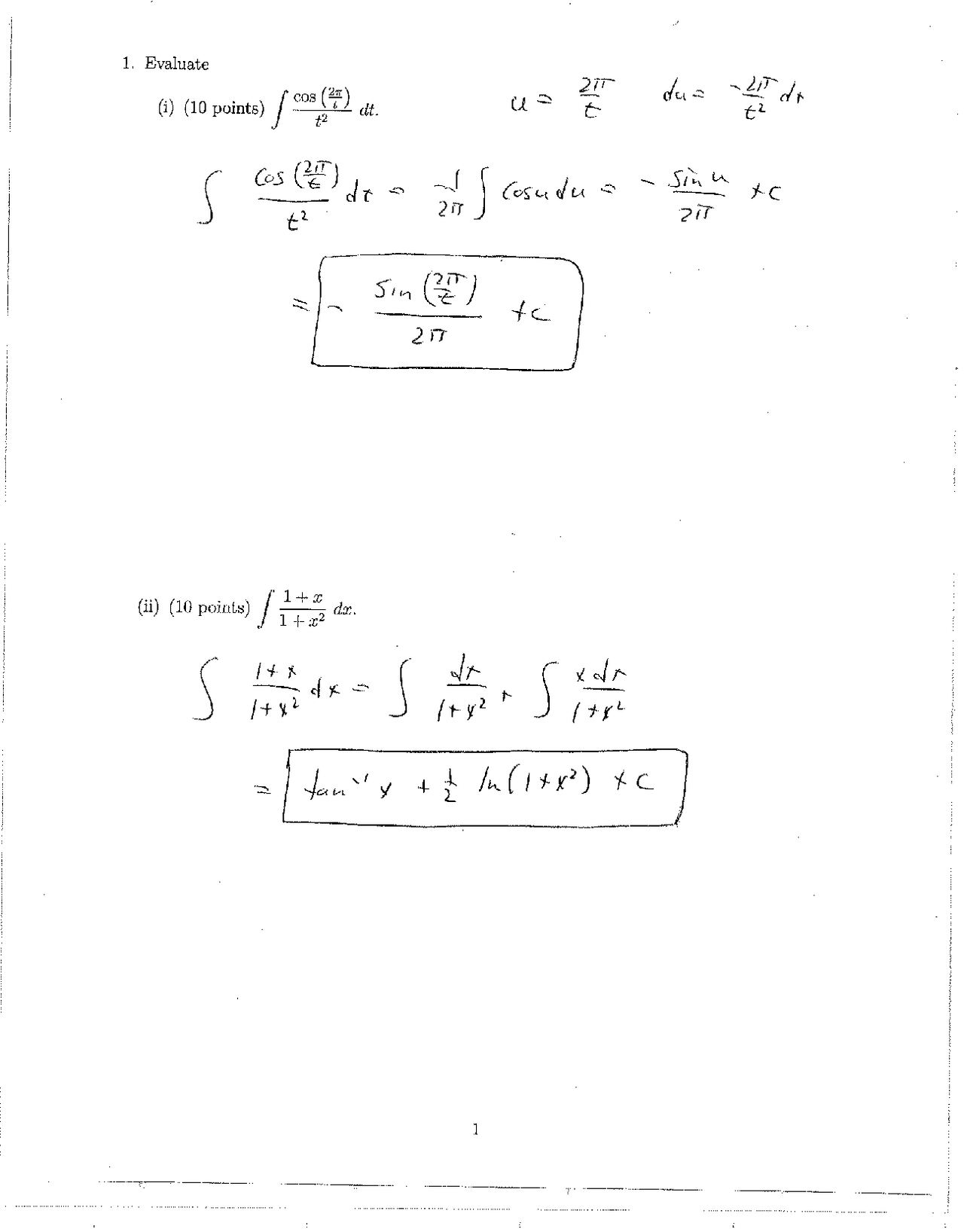 5 Questions With Solutions For Exam 3 Calculus I Math 221 Docsity
