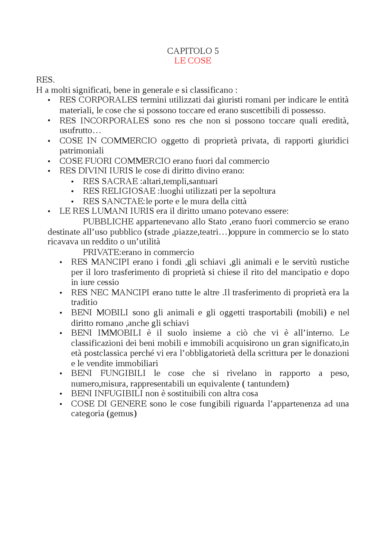 Le Cose Res Docsity