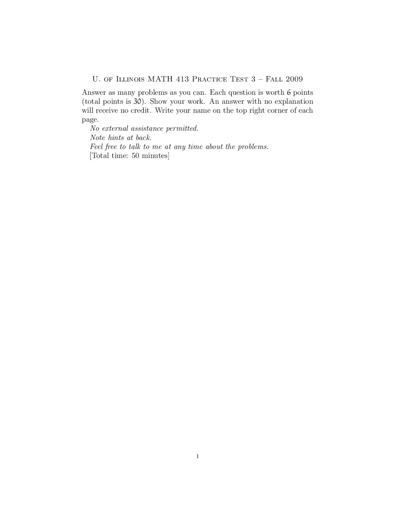 Practice Test 3 Introduction To Combinatorics Math 413 Docsity