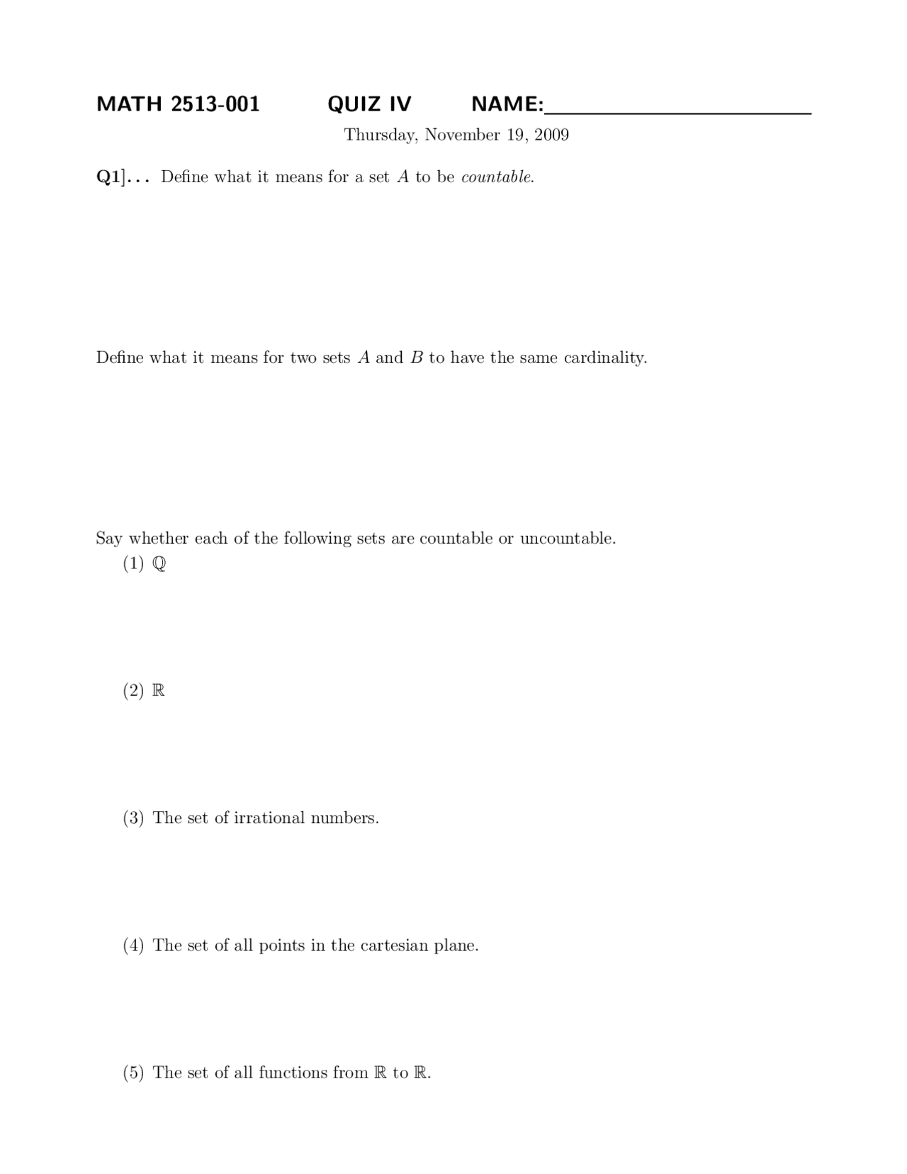 Questions On Discrete Mathematical Structures Quiz 5 Math 2513