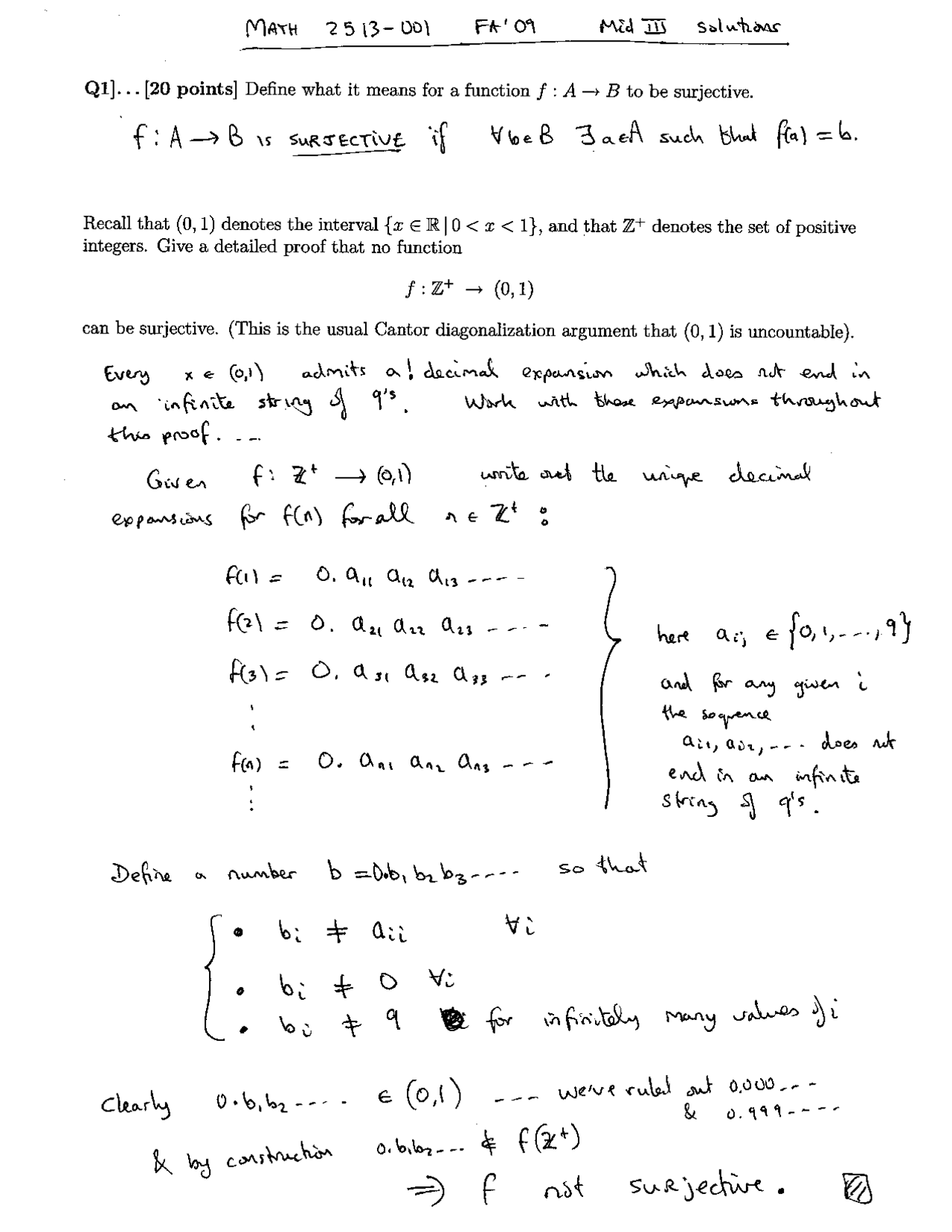 Midterm Exam 3 Solutions Discrete Mathematical Structures Math 2513