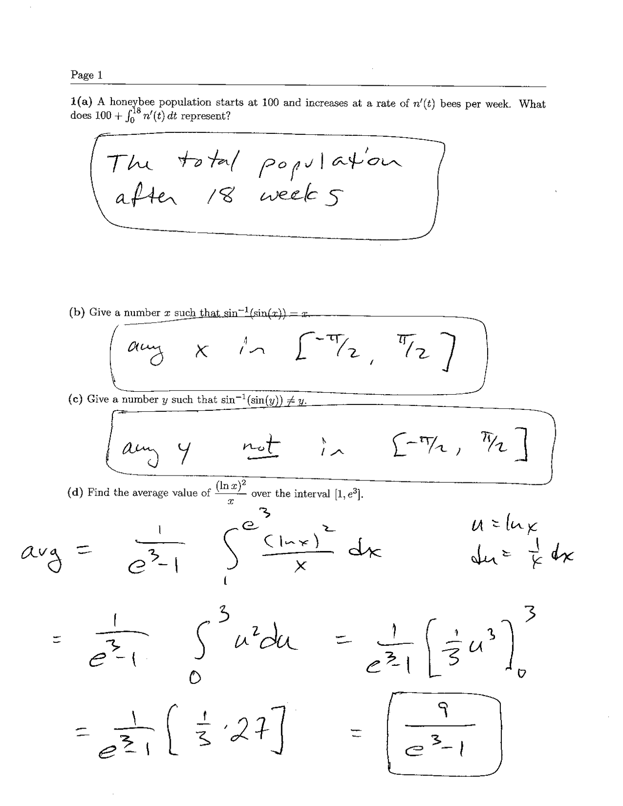 7 Solved Questions On Total Population Final Exam Math 2423 Docsity