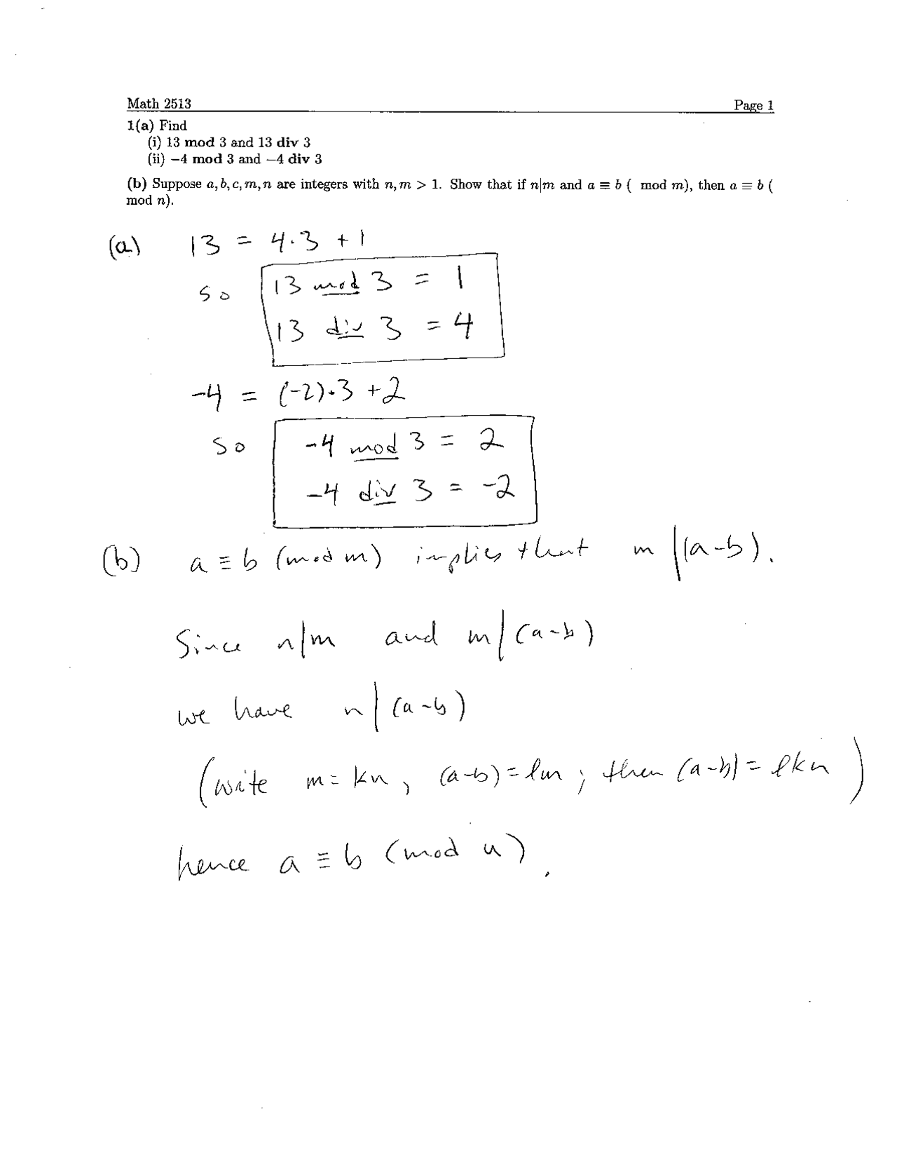 4 Solved Questions Exam 2 - Discrete Mathematical Structures | MATH 2513 - Docsity