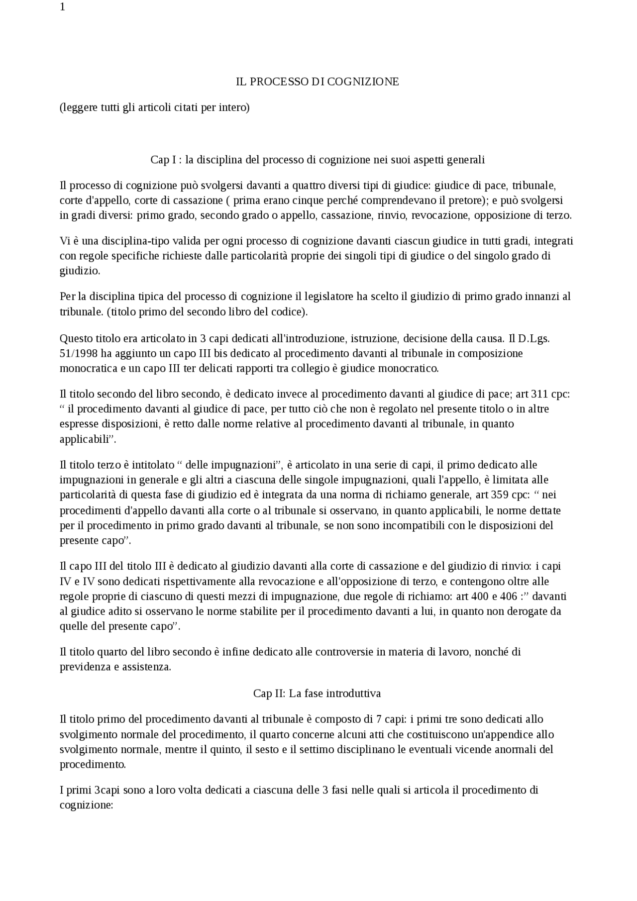 Il Processo Di Cognizione Docsity