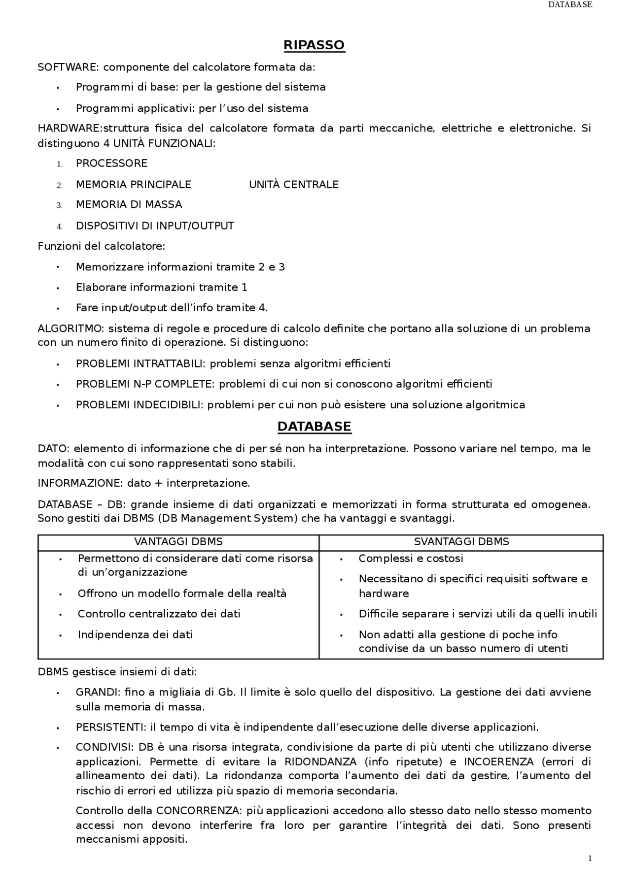 Informatica Docsity