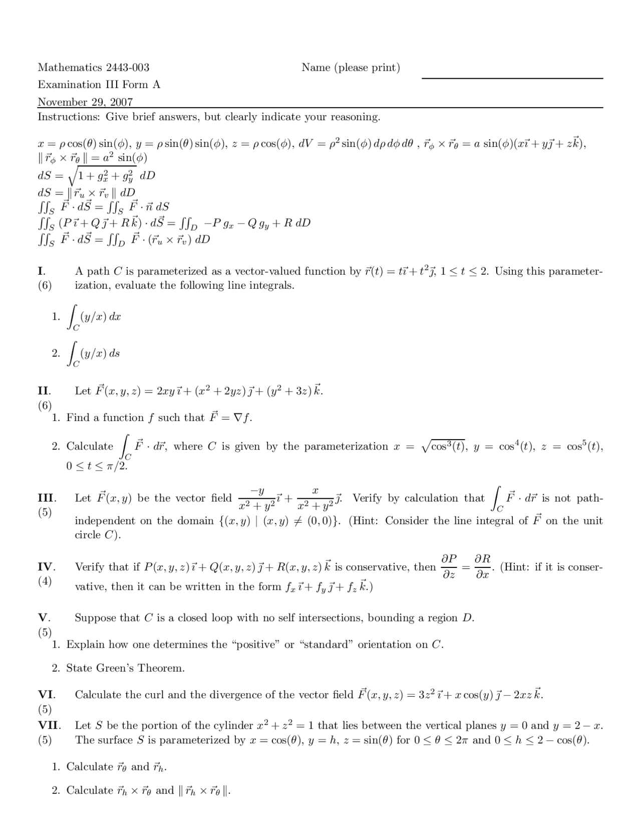 10 Questions Based On Calculus And Analytic Geometry Iv Exam 3 Math