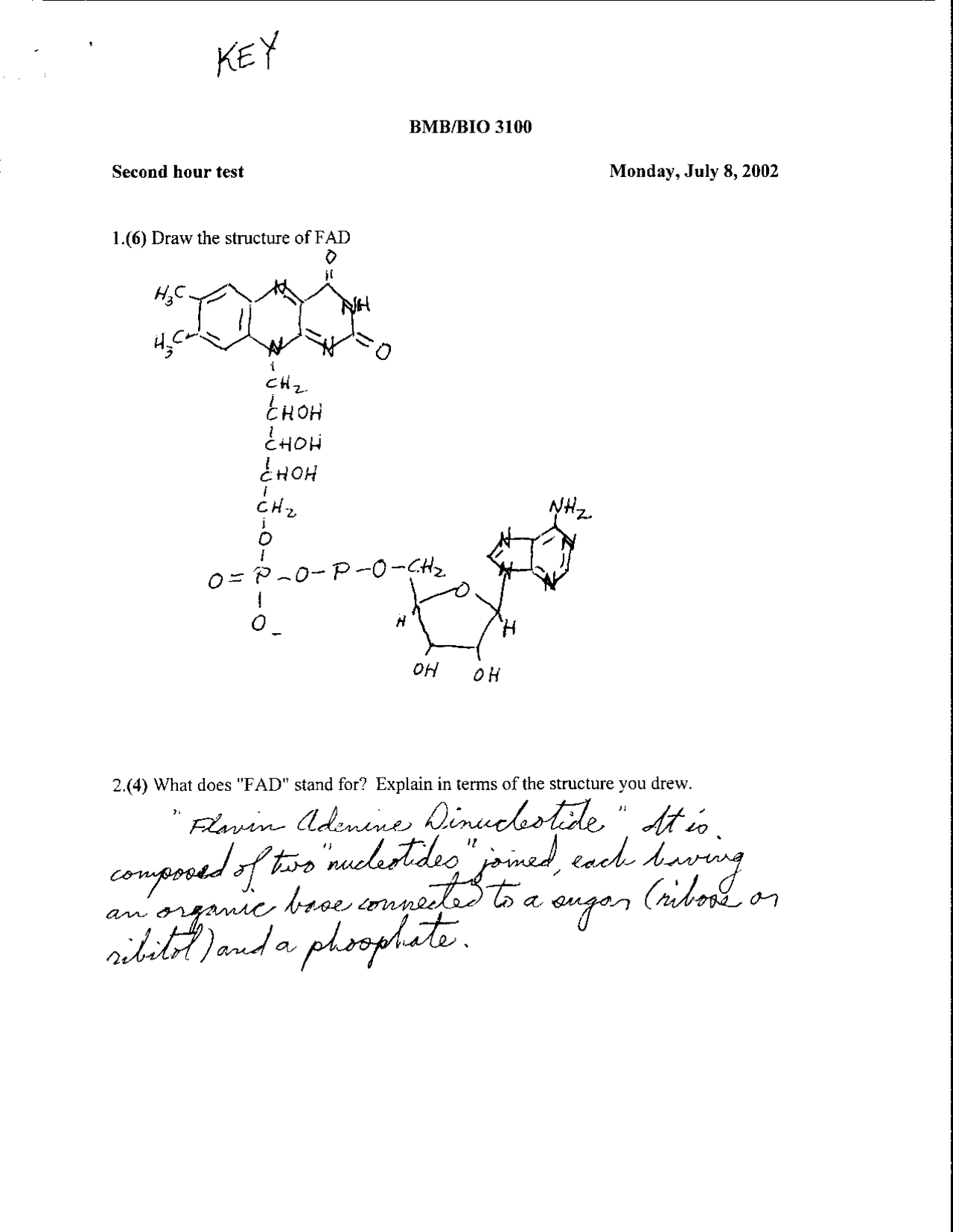 FAD, ATP, Coenzymes - Test with Answers | Biochemistry and Molecular ...