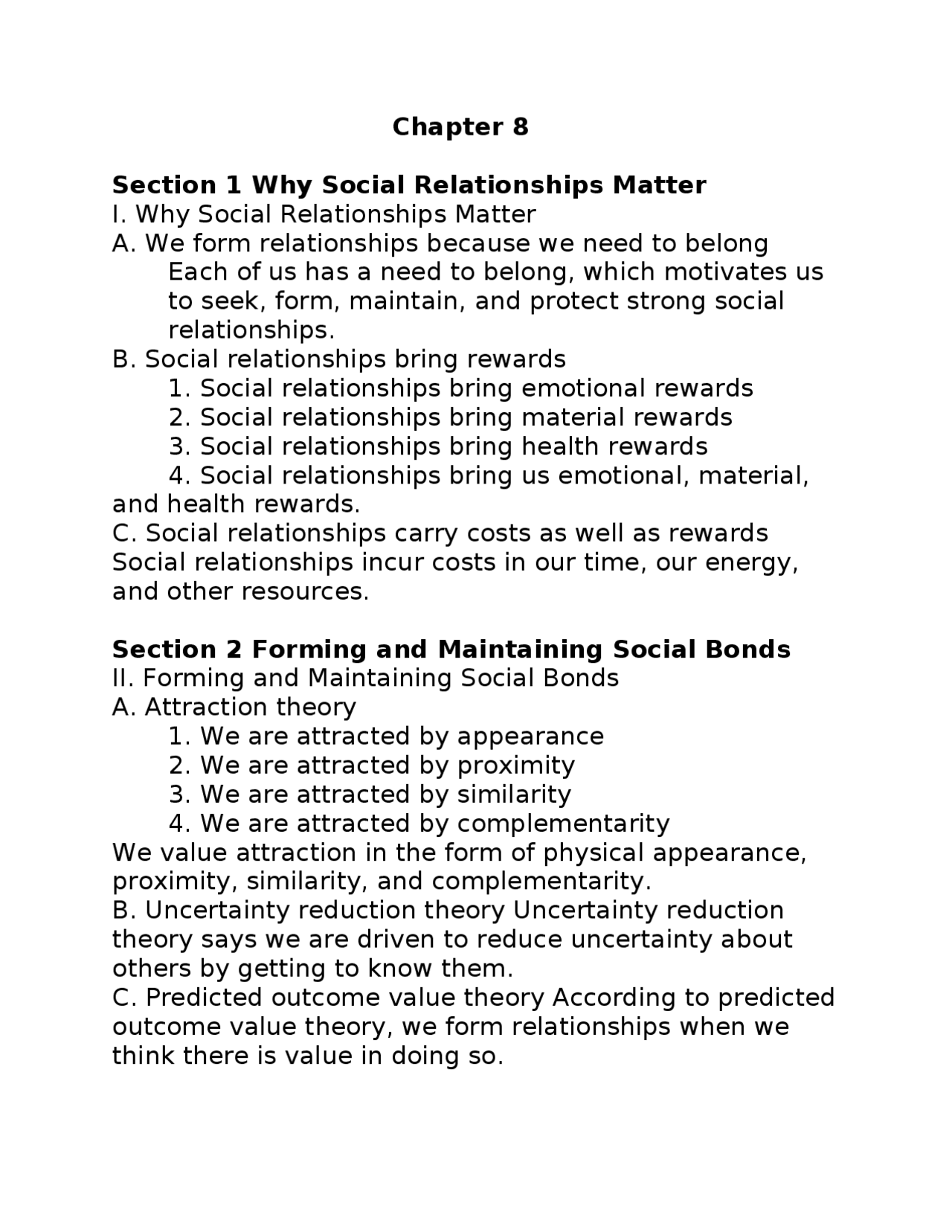 Why Social Relationships Matter - Study Guide | - Docsity