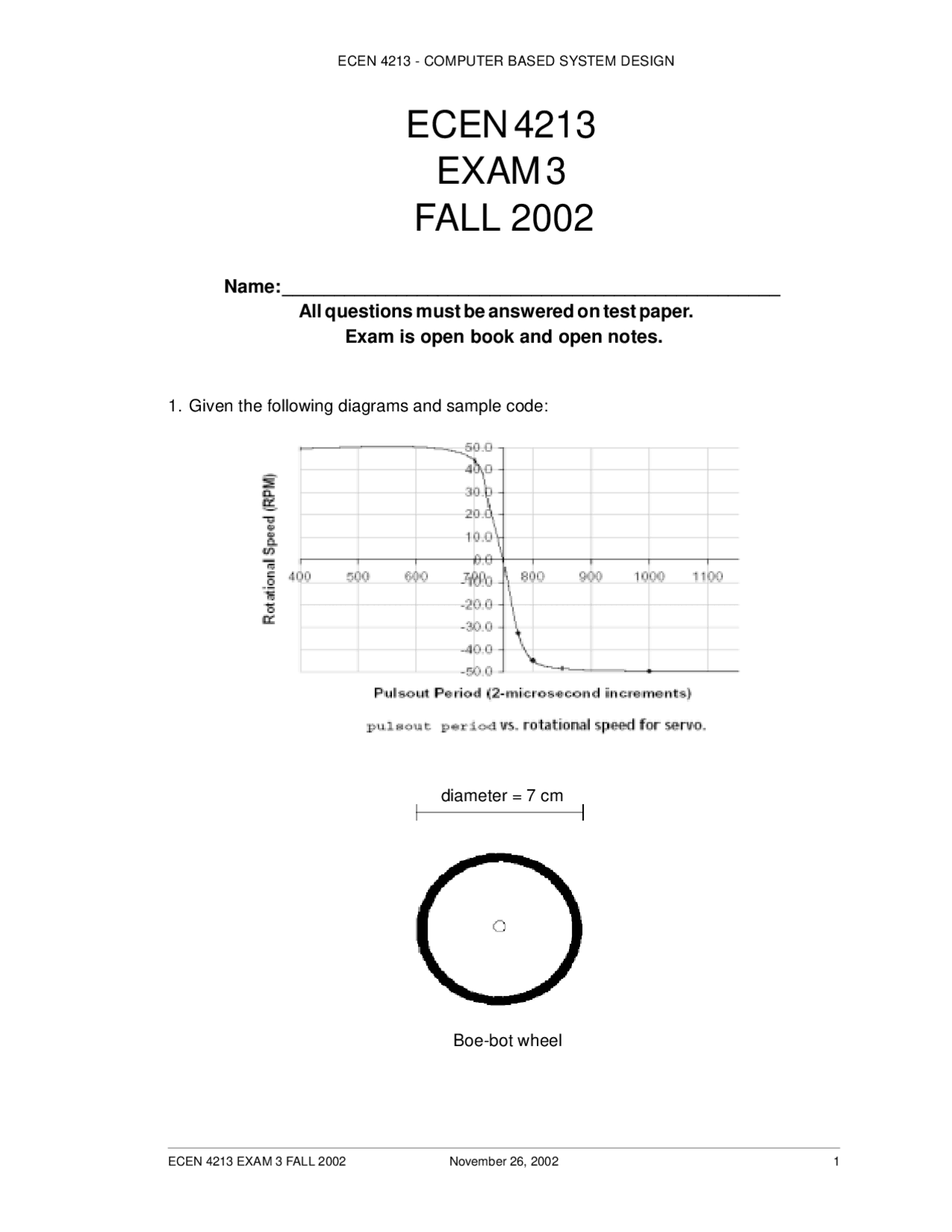 Embedded Computer Systems Practice Exam 3 Ecen 4213 Docsity
