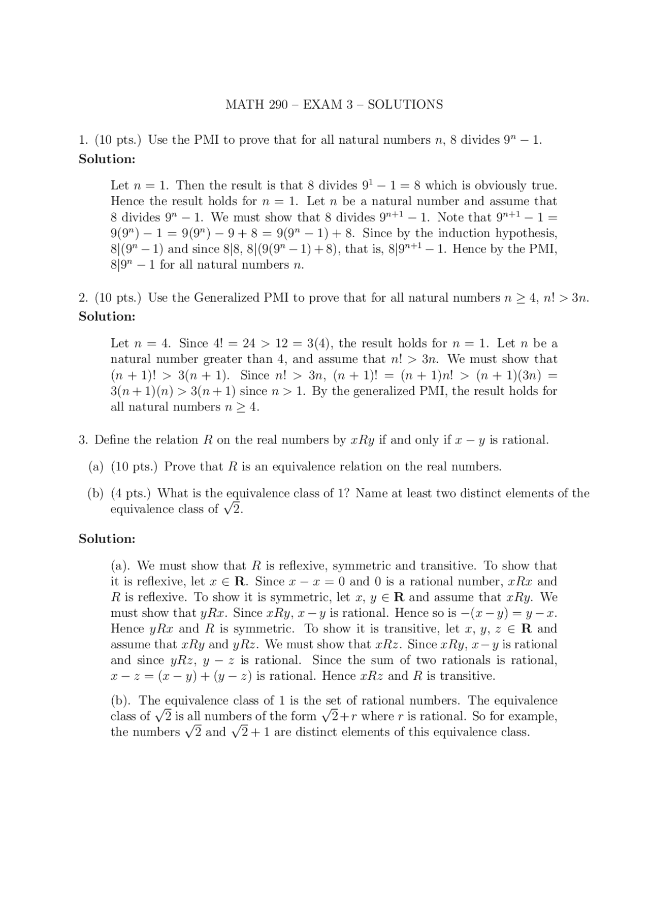 Test 3 Questions with Solutions - Introduction to Advanced Mathematics ...