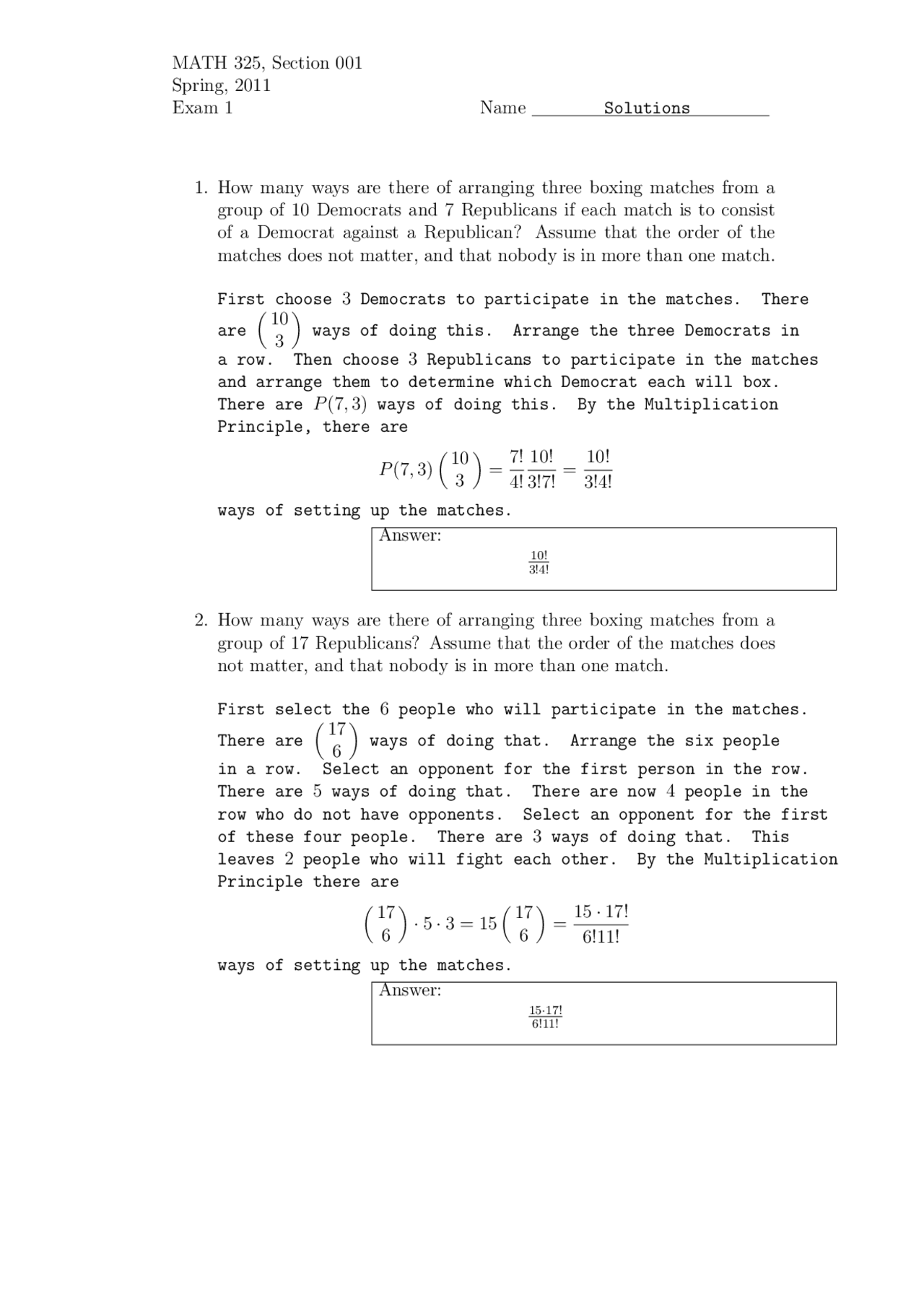 7 Problems In Examination 1 On Discrete Mathematics Structure Math
