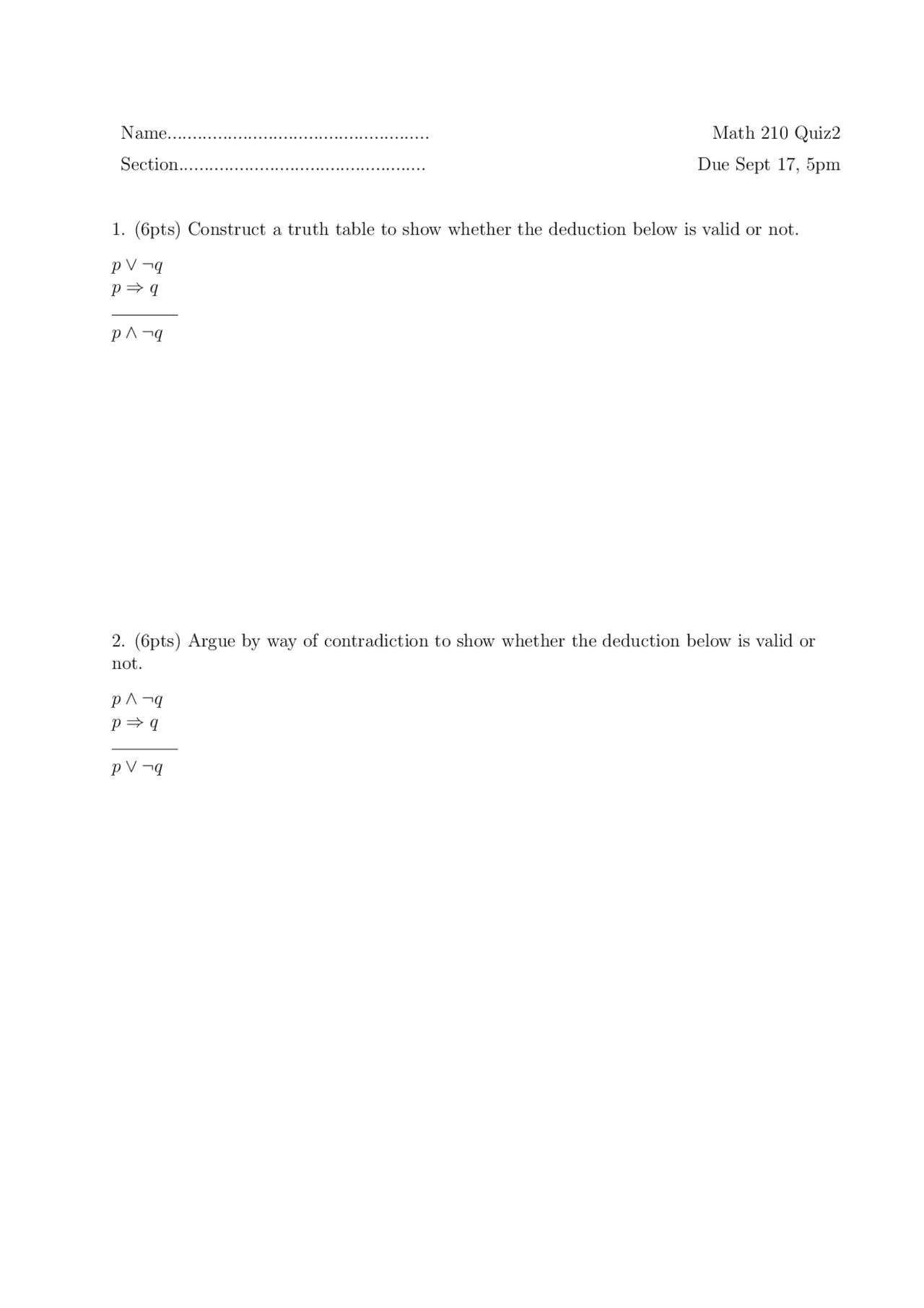 Topics In Finite Mathematics Practice Questions For Quiz 2 Math 210 Docsity