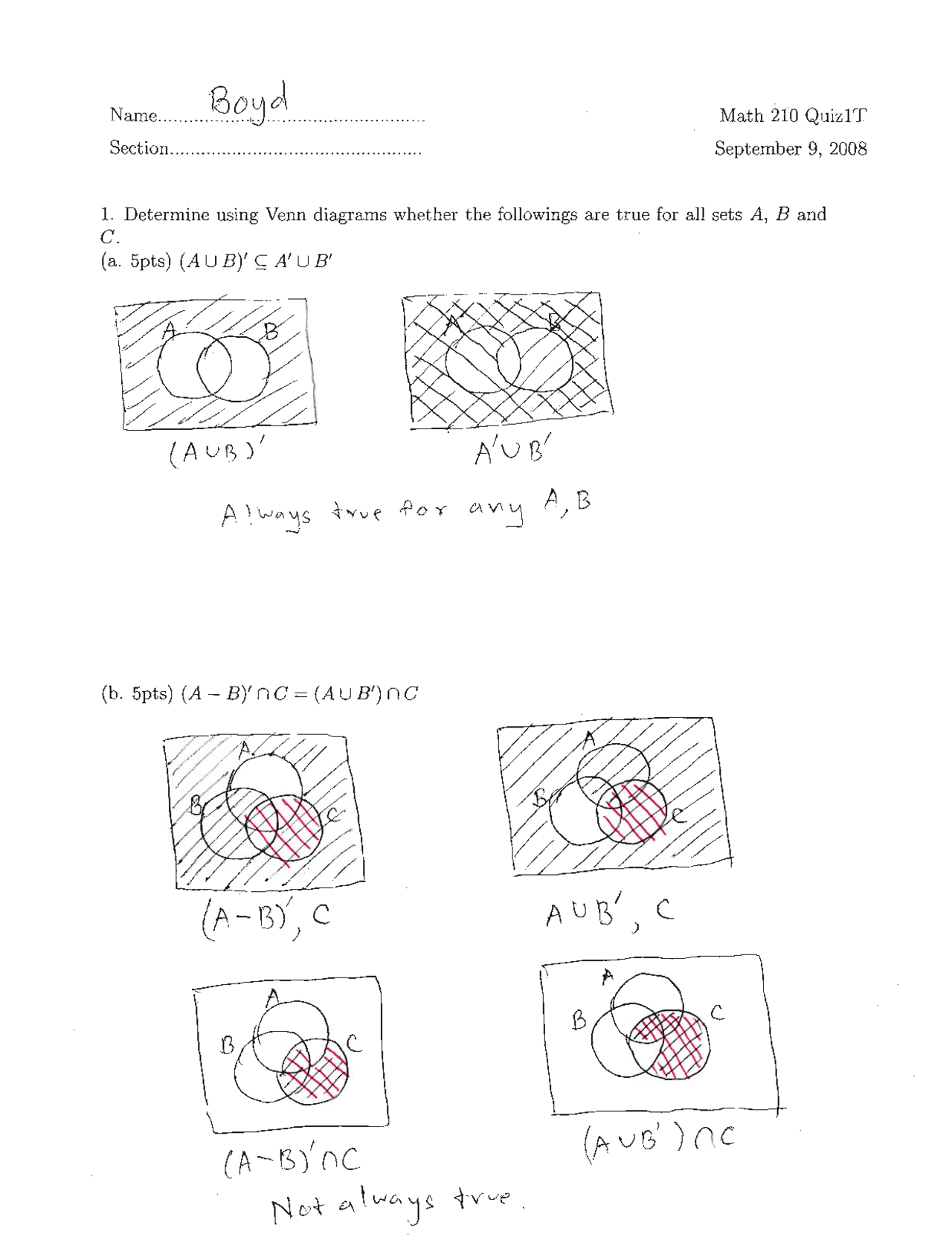 Quiz 1 With Resolution Topics In Finite Mathematics Math 210 Docsity