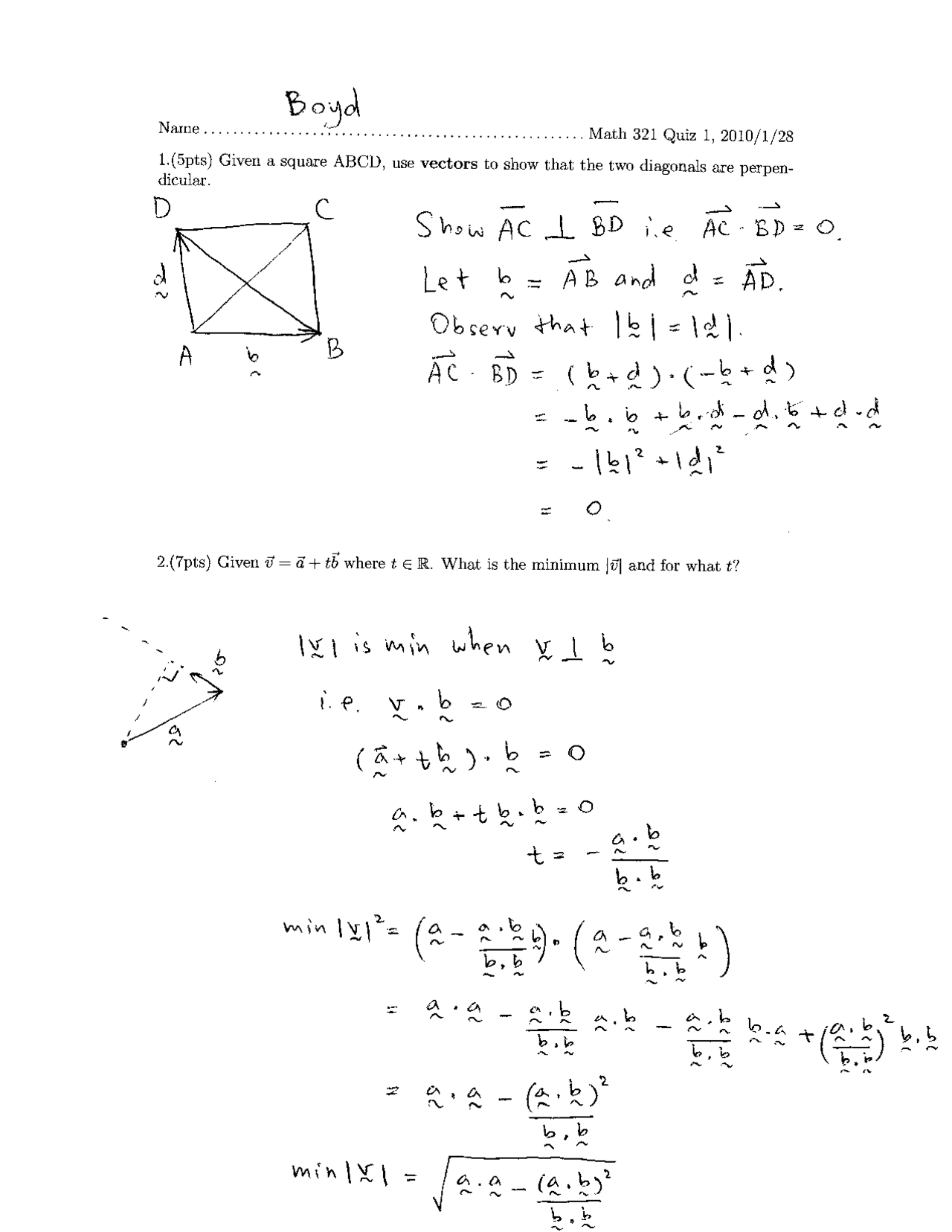 Quiz 1 With Solution For Applied Mathematical Analysis Math 321
