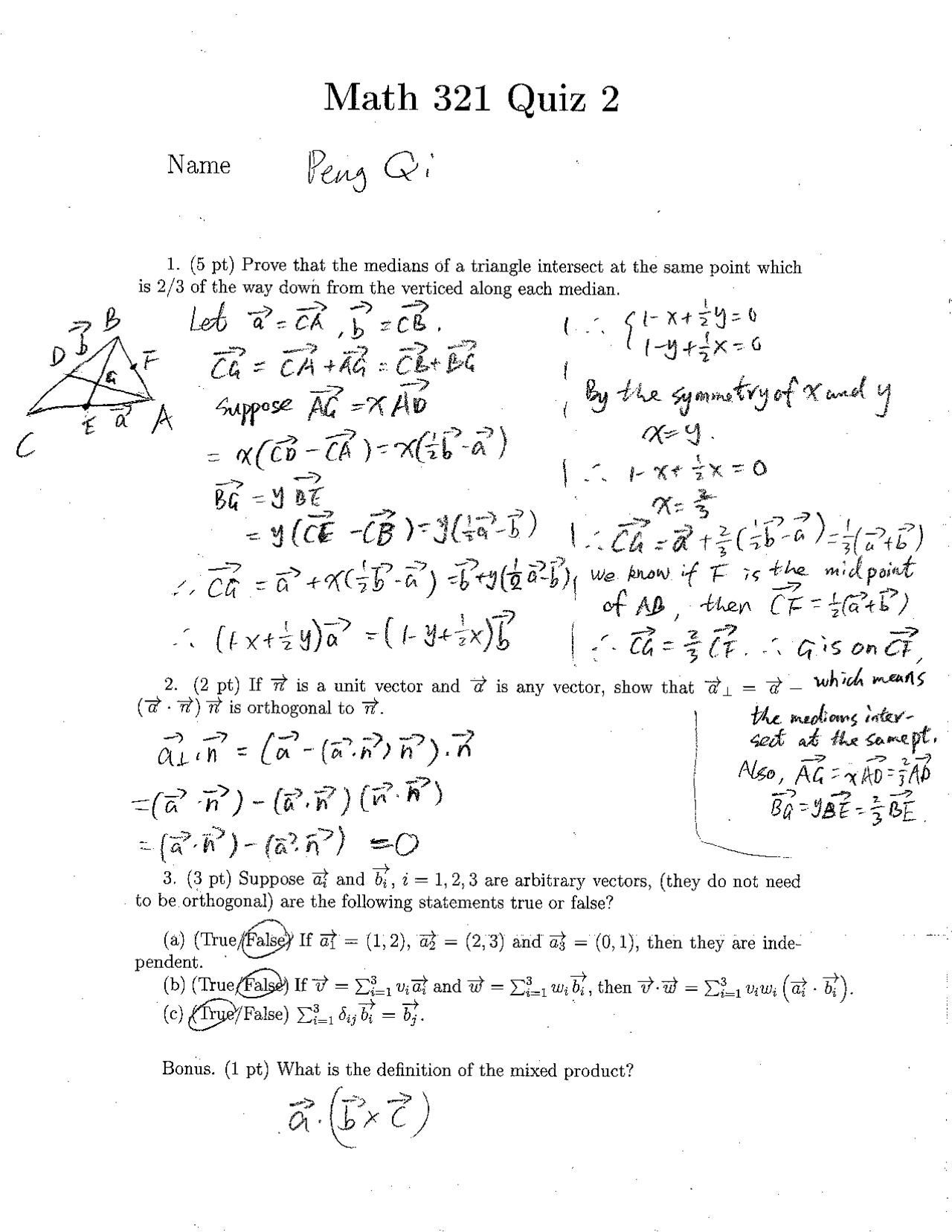 2 Solved Problems On Triangle Intersect And Unit Vector Quiz Math