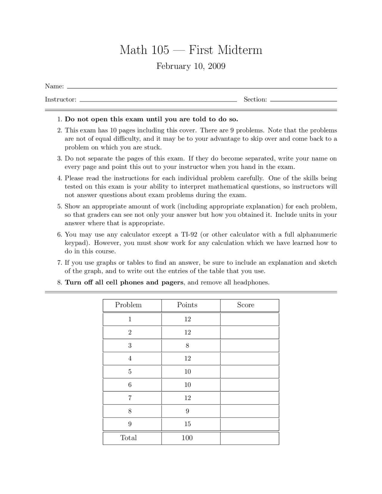 9 Solved Problems On Exponential Functions Midterm Exam Math 105