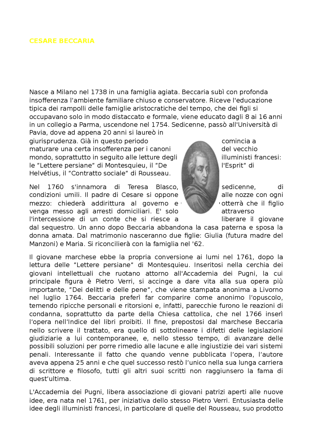 Cesare Beccaria Docsity