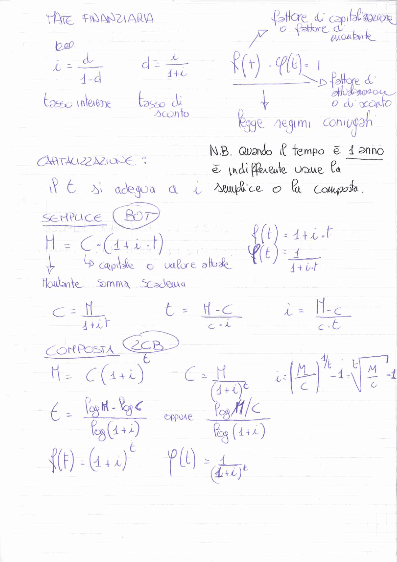 Matematica Finanziaria Docsity