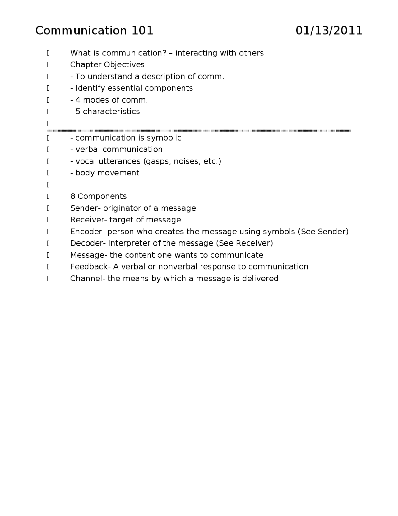 Lecture Notes On Introduction To Speech Communication Comm 101 Docsity